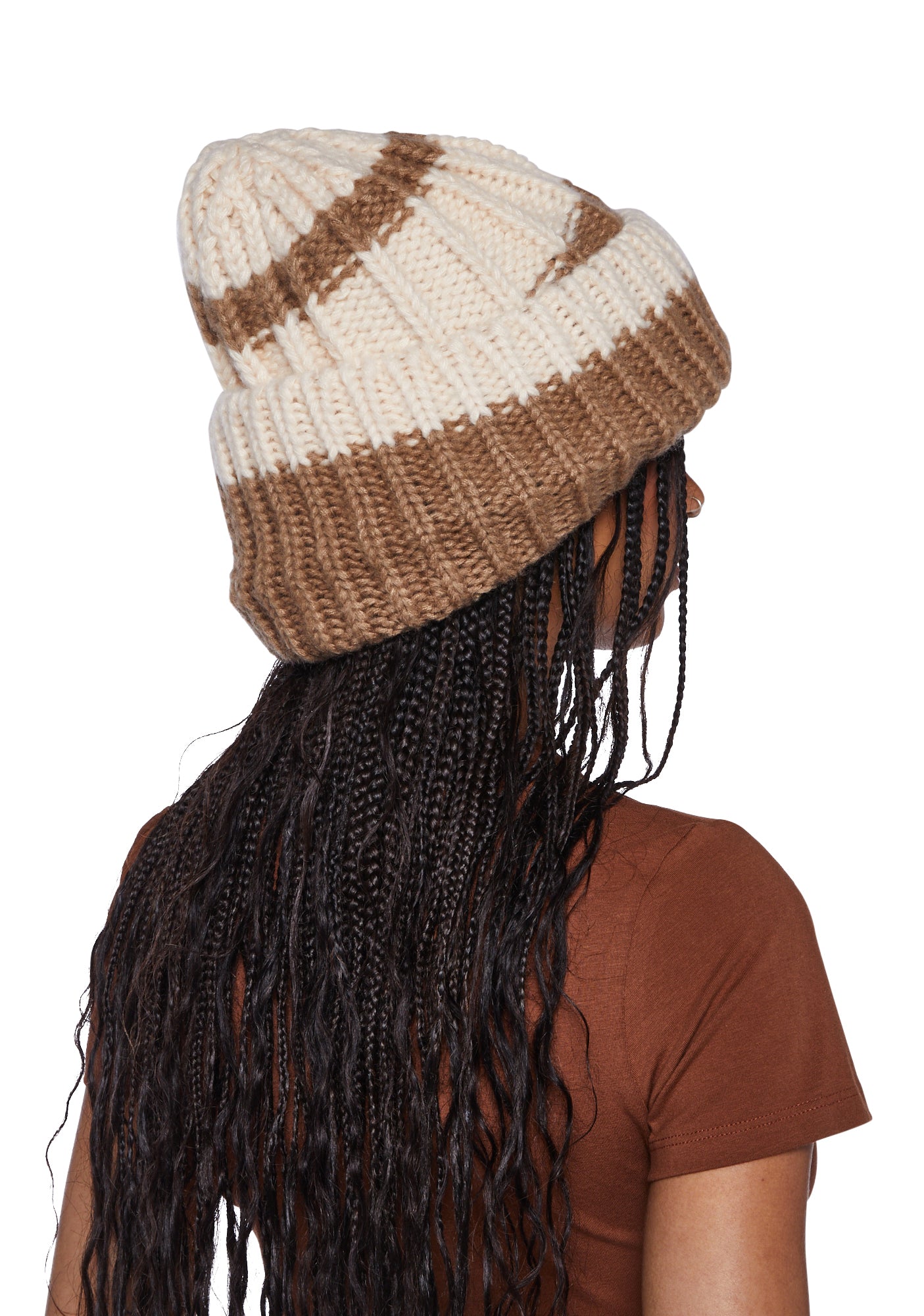 Stripe Beanie-Brown – Dolls Kill