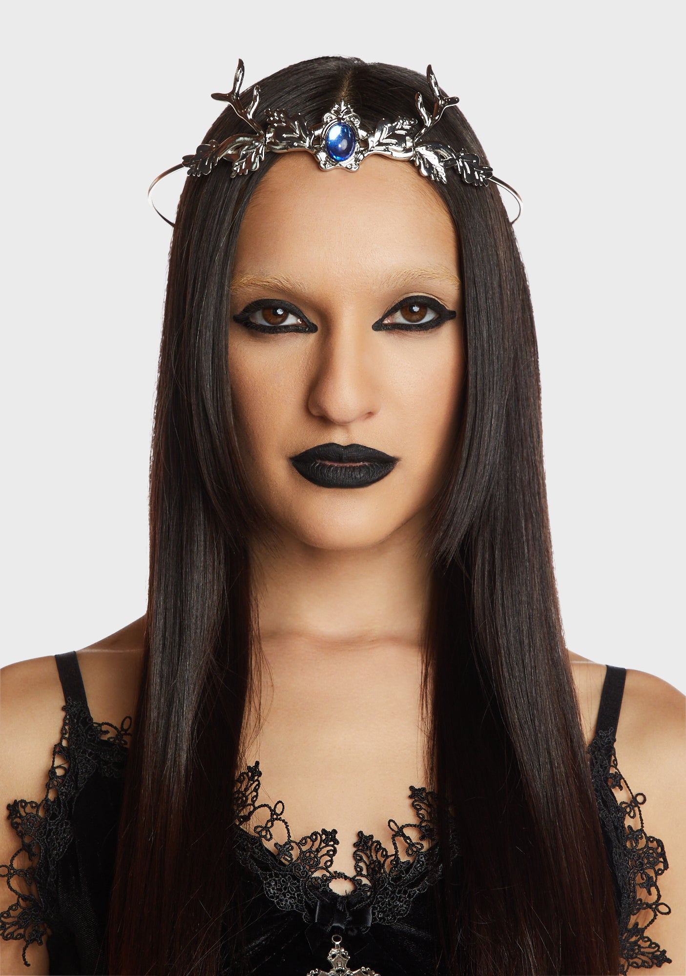 Vine Rhinestone Crown Headpiece - Silver – Dolls Kill