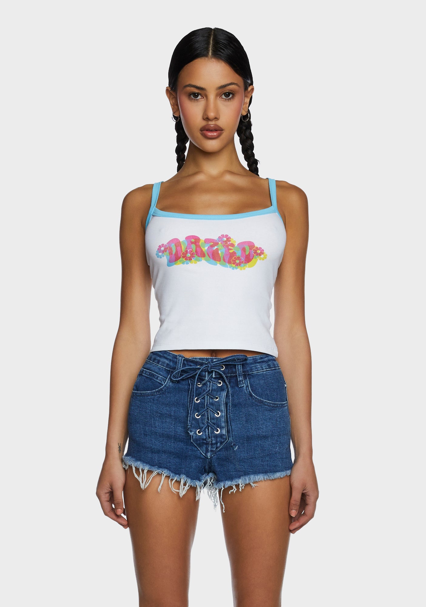 Current Mood Dazed Cami Tank - White – Dolls Kill