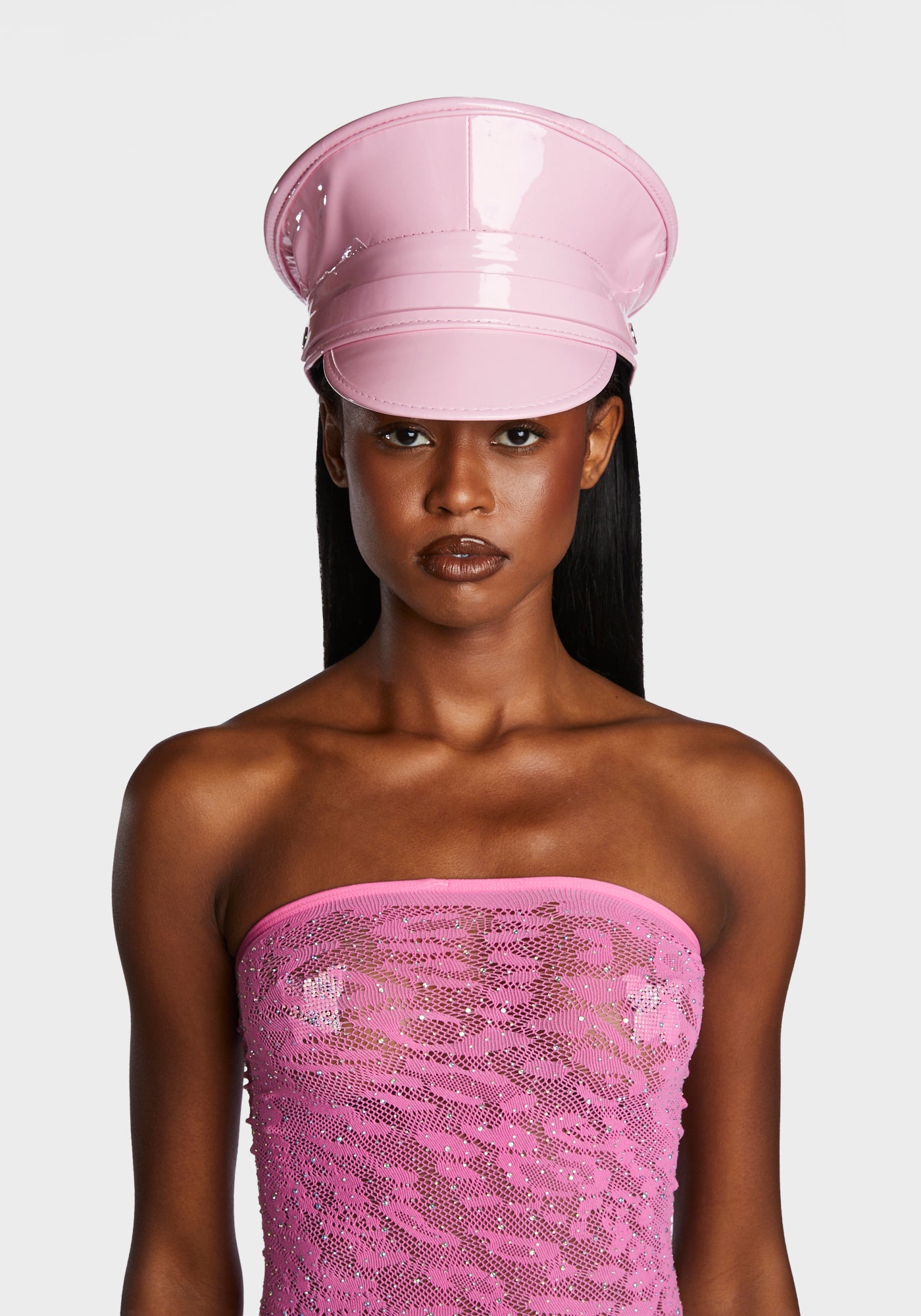 Funk Plus Patent Vegan Leather Captain Hat - Pink – Dolls Kill