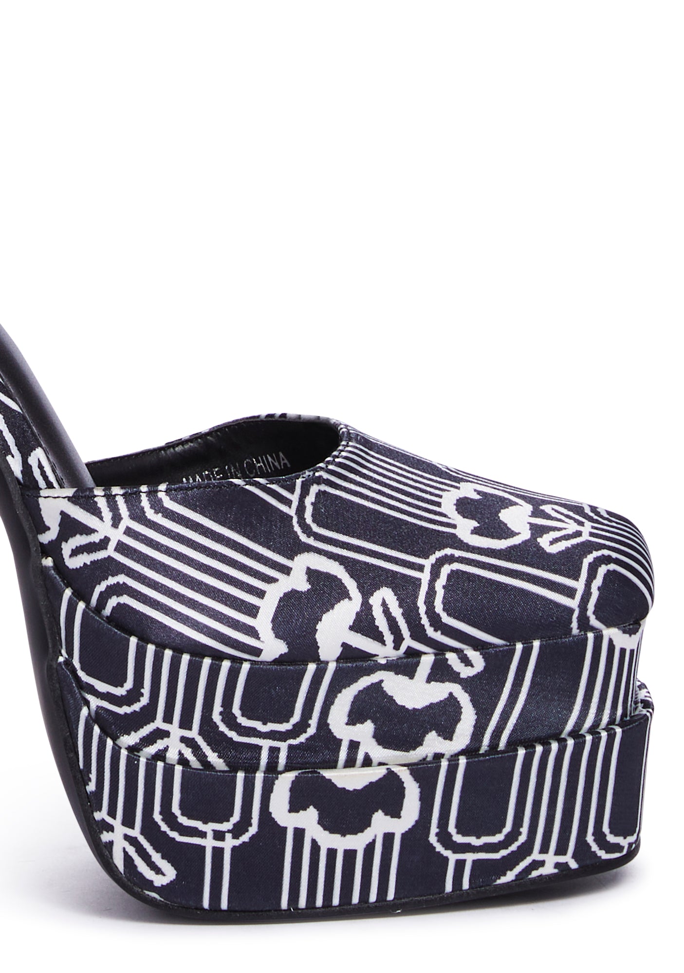 Moonchild Satin Platform Heels - Black/White – Dolls Kill