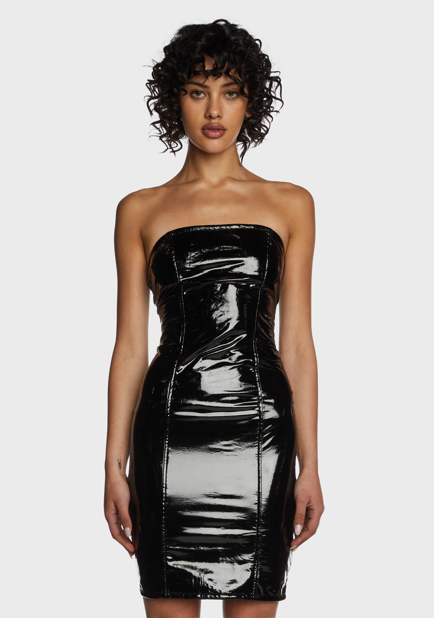 Vinyl Tube Mini Dress - Black – Dolls Kill