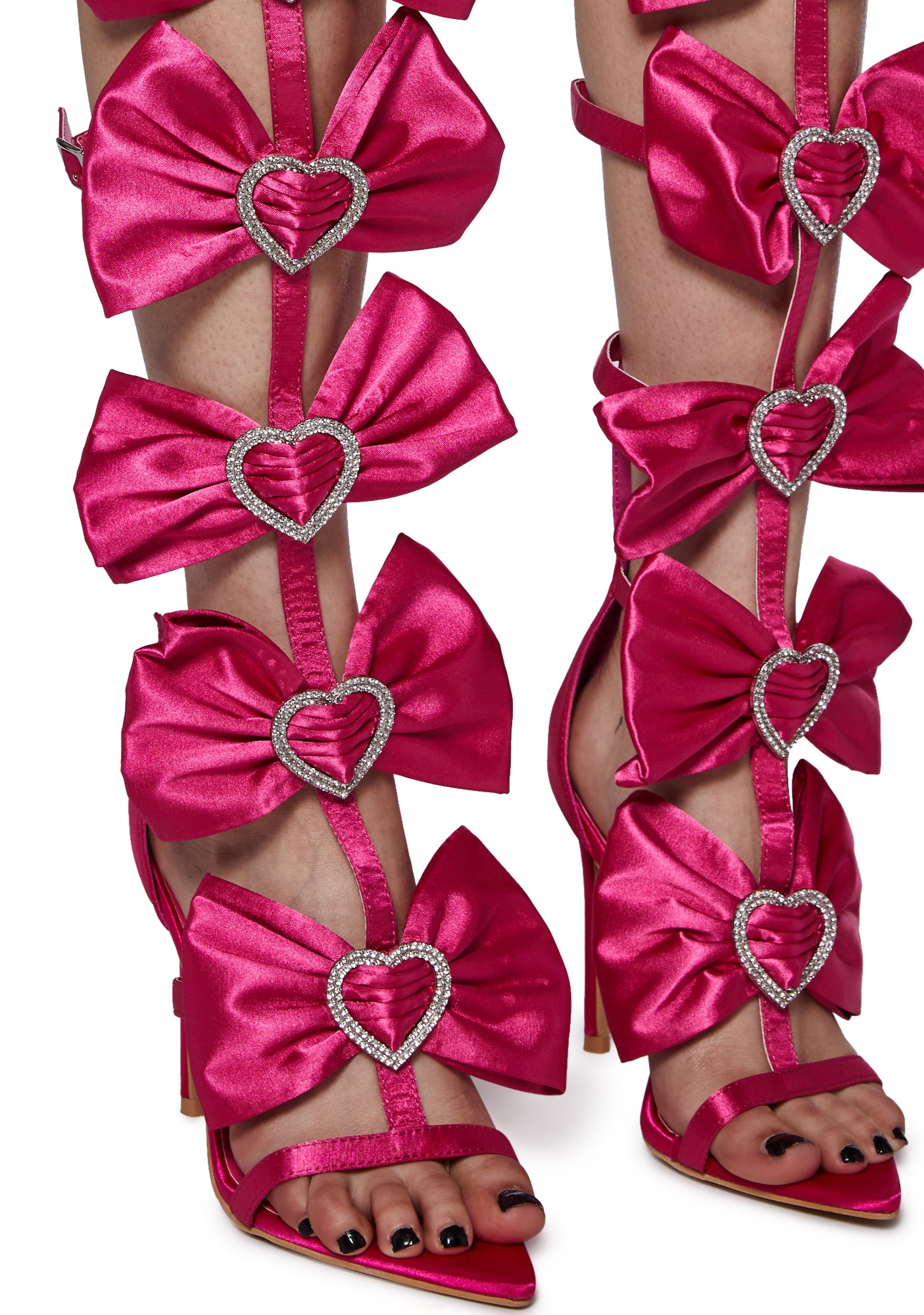 Hot Pink High Heels With Bow