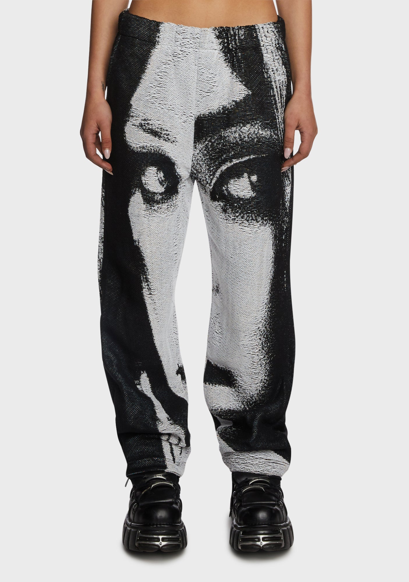 Funeral Face Print Tapestry Pants - Black – Dolls Kill