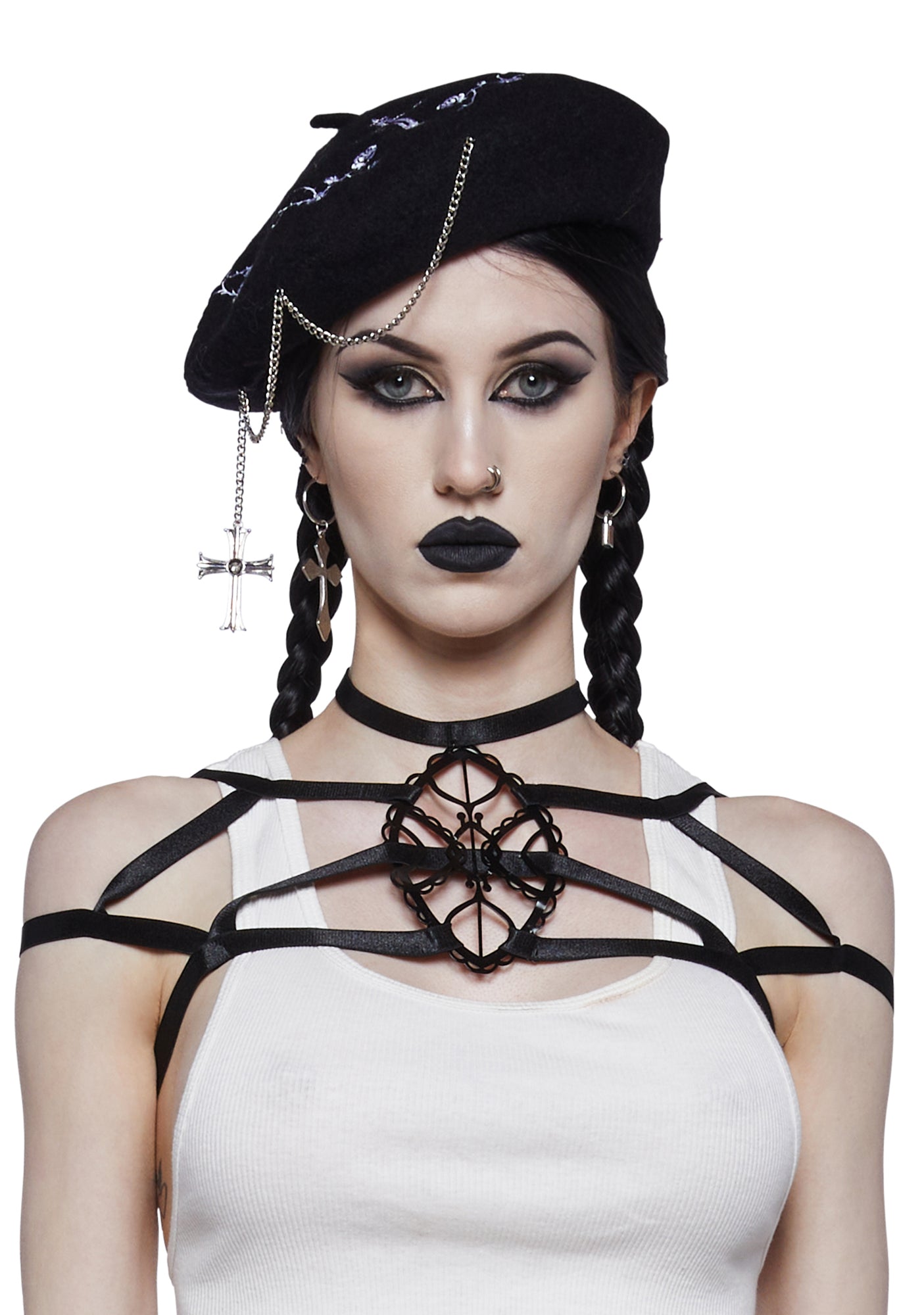Satin Wrap Charm Harness - Black – Dolls Kill