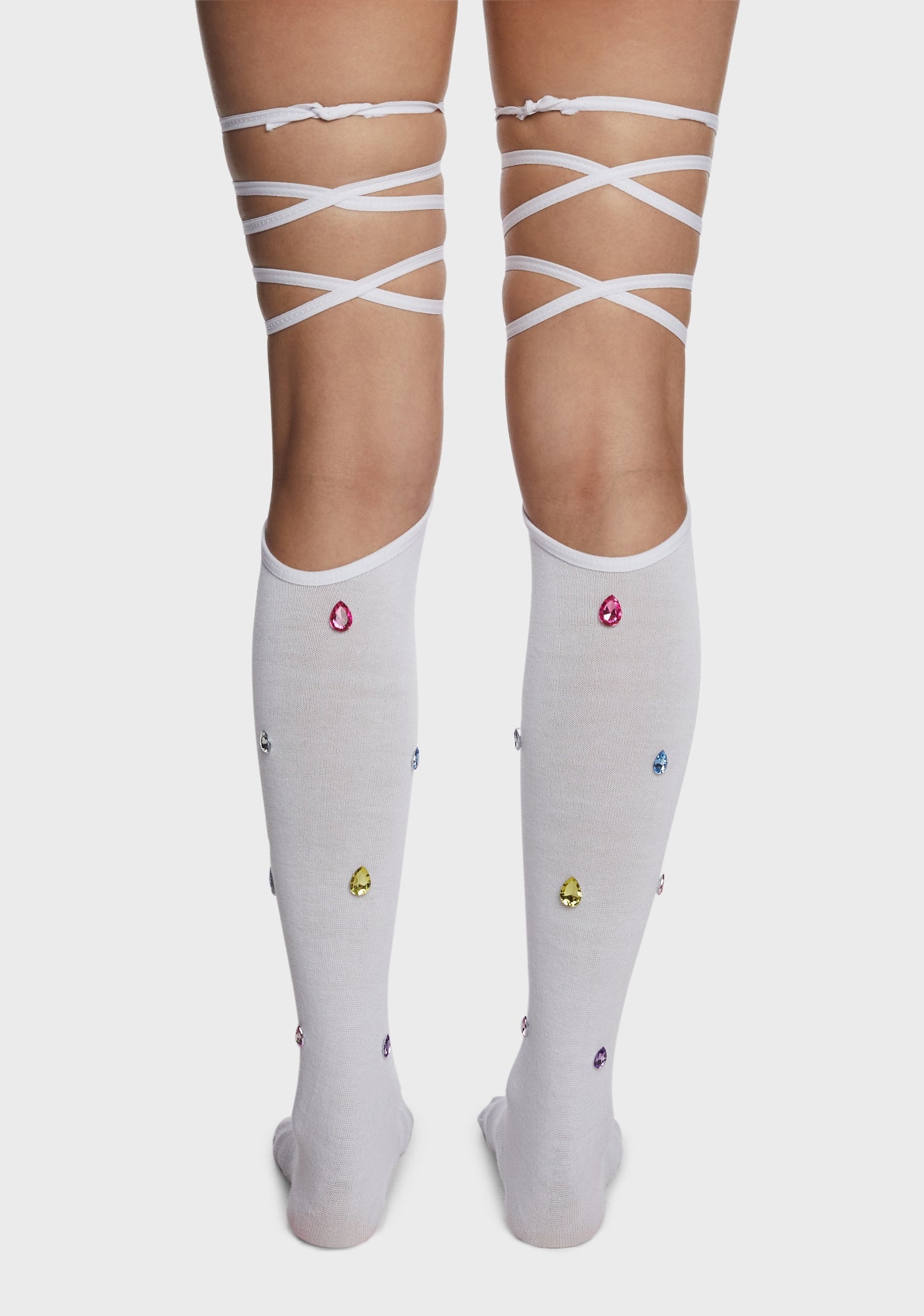 Radiant Steps Thigh High Socks - White – Dolls Kill