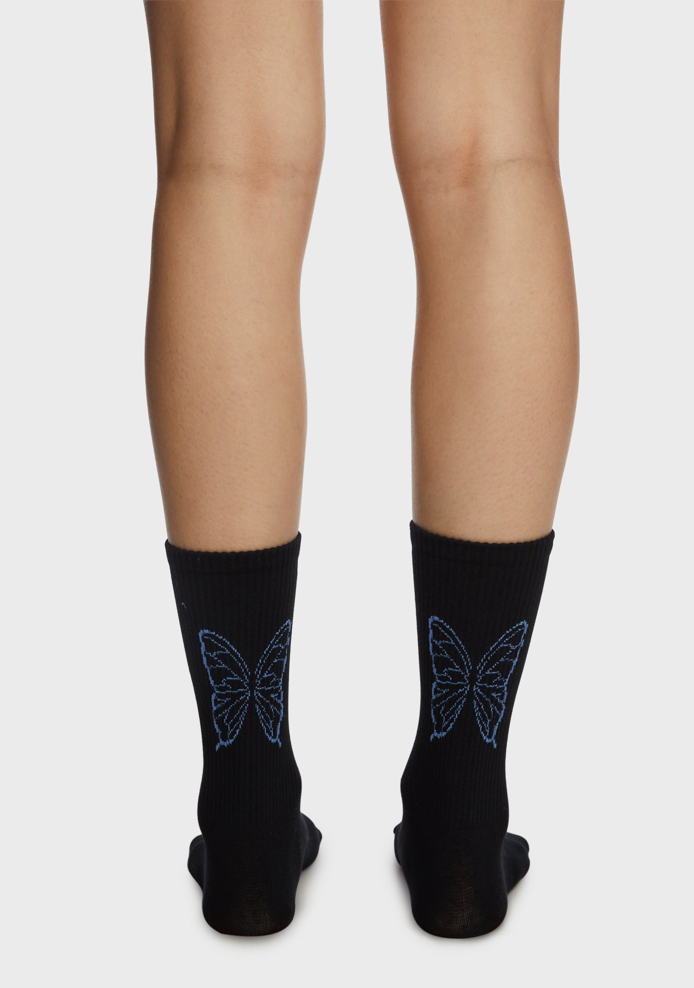 Butterfly Crew Socks - Black – Dolls Kill