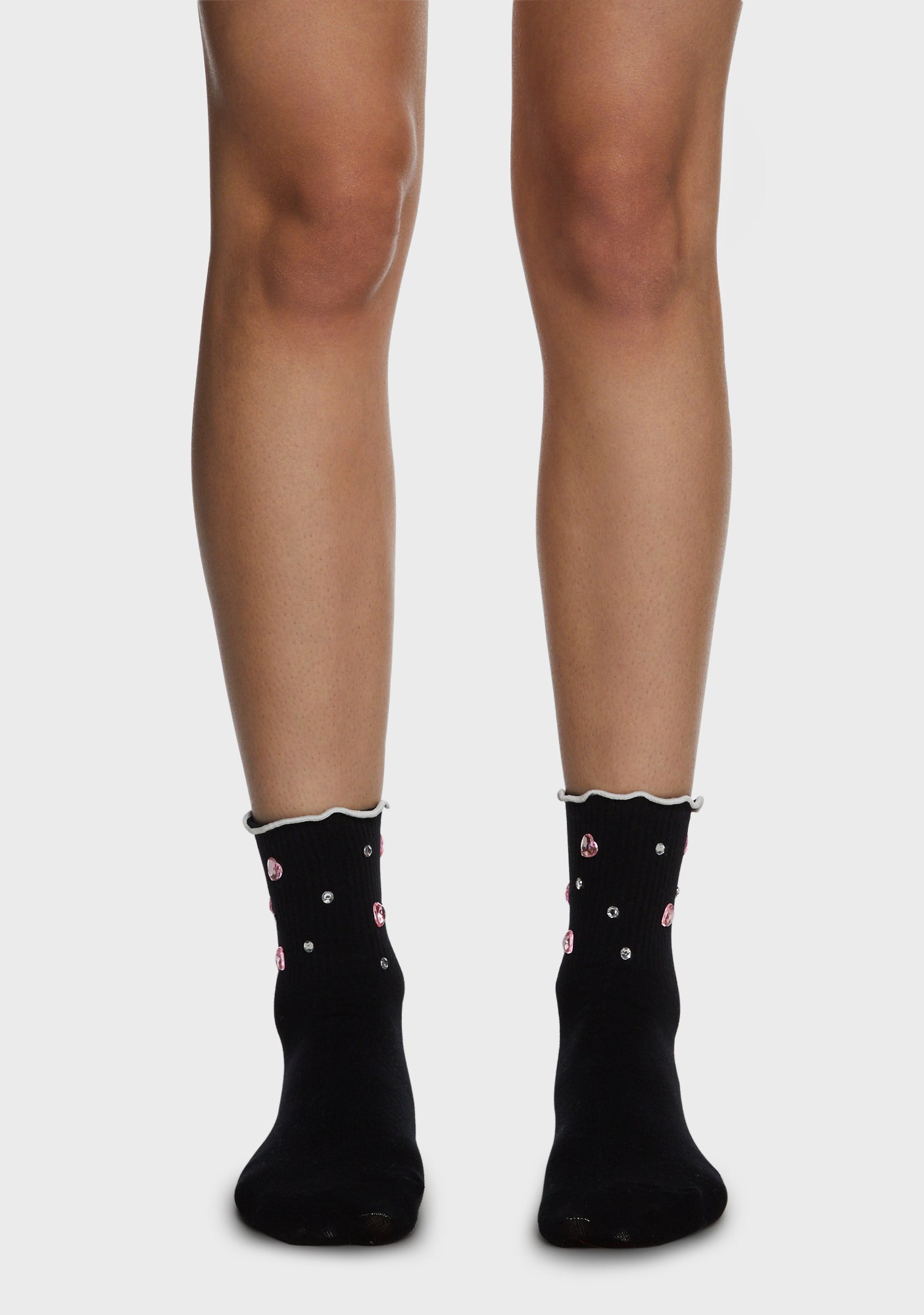 Heart Jewel Ankle Socks - Black – Dolls Kill