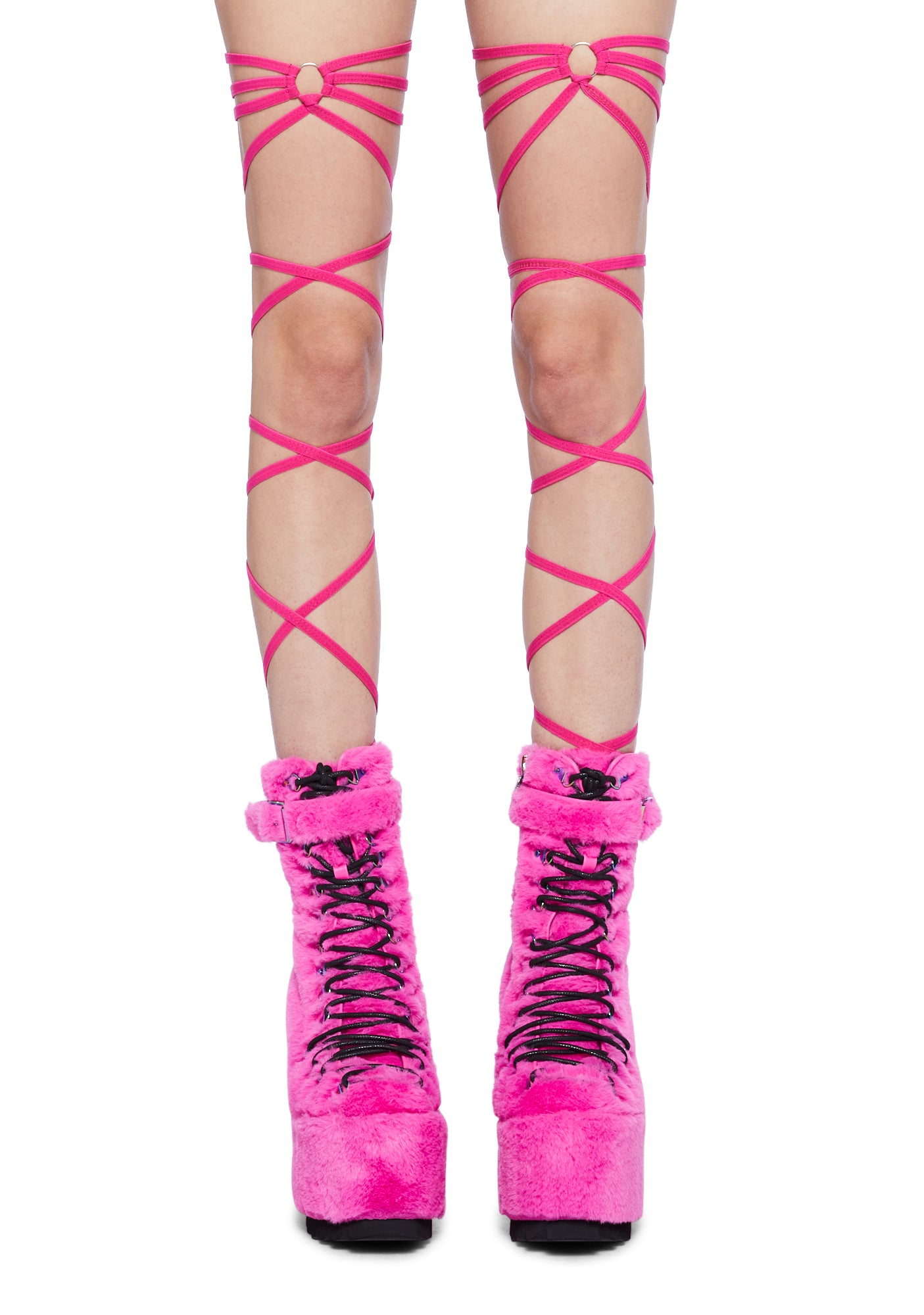 Lace Thigh Wraps- Pink – Dolls Kill