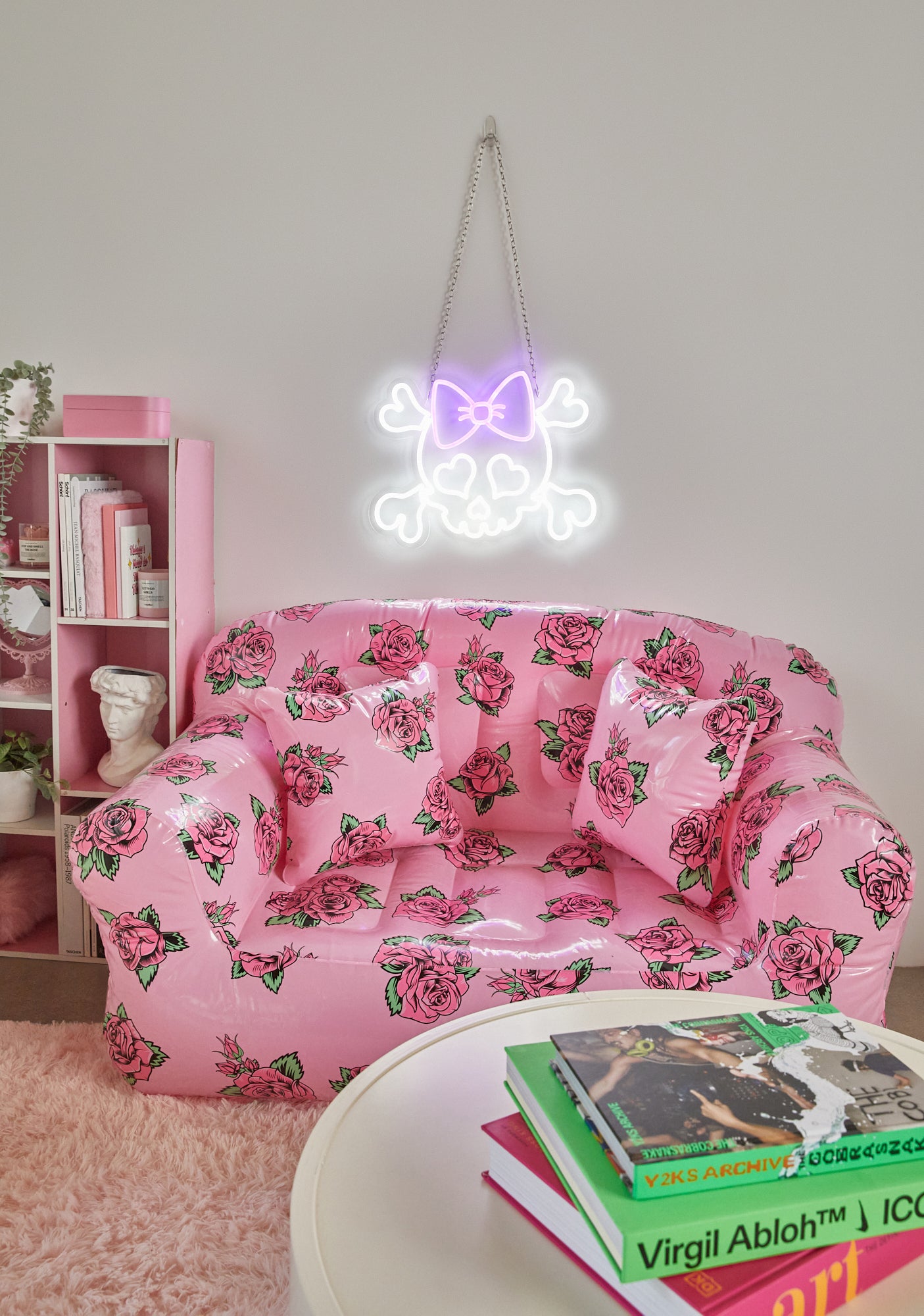 Dolls Home Floral Print Inflatable Couch - Pink – Dolls Kill