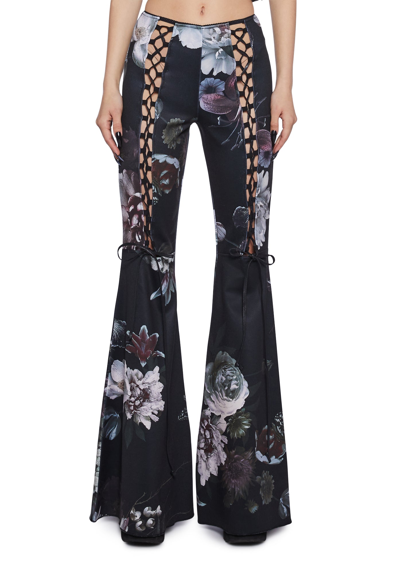 Widow Floral Print Flares - Multi – Dolls Kill