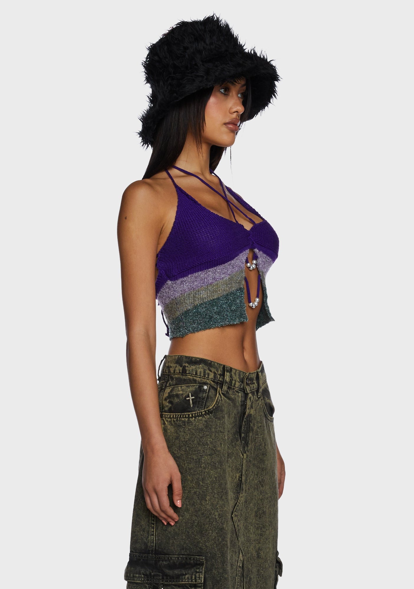Crochet Halter Top - Purple – Dolls Kill