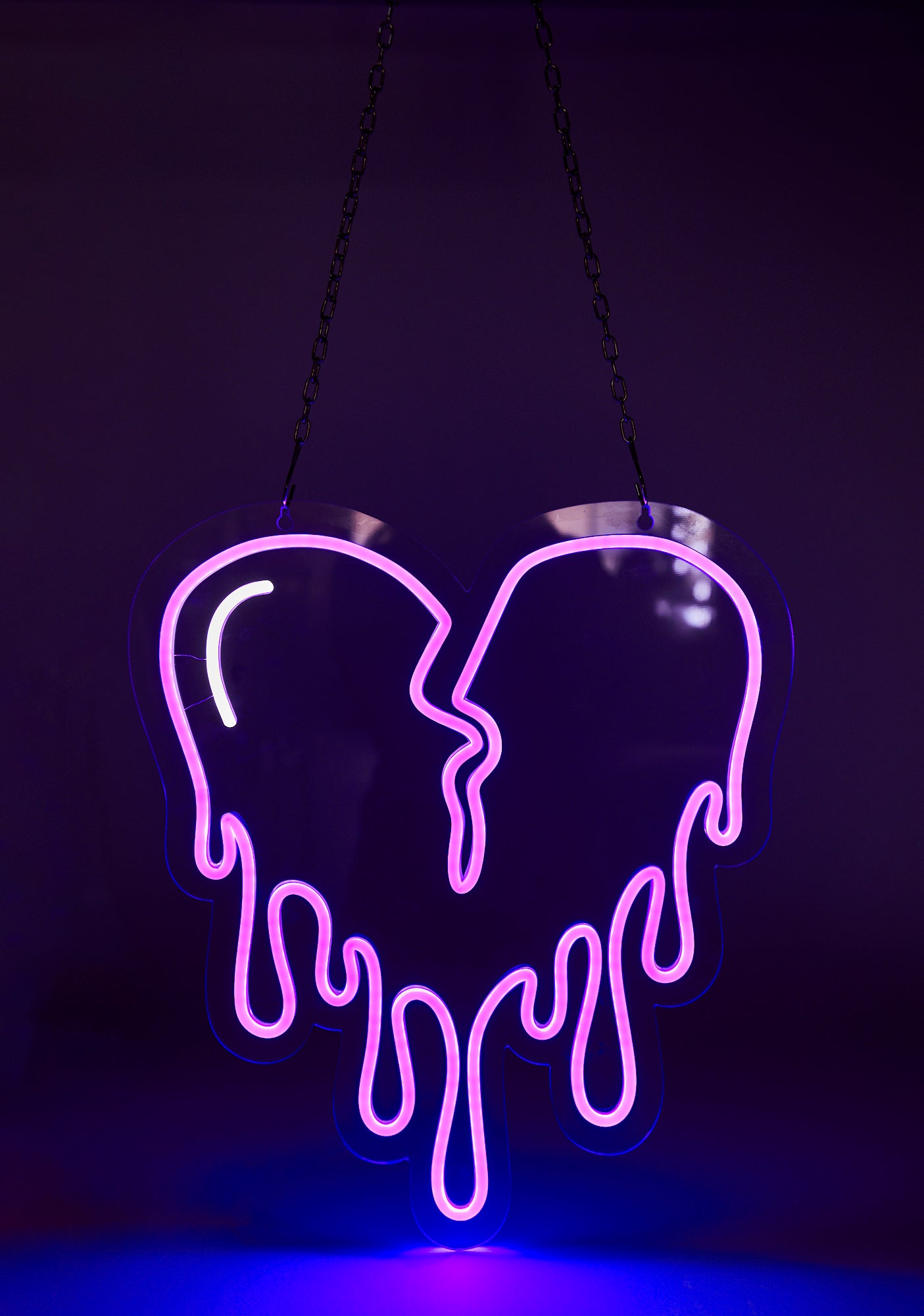Dolls Home Dripping Broken Heart Neon Light - Purple – Dolls Kill