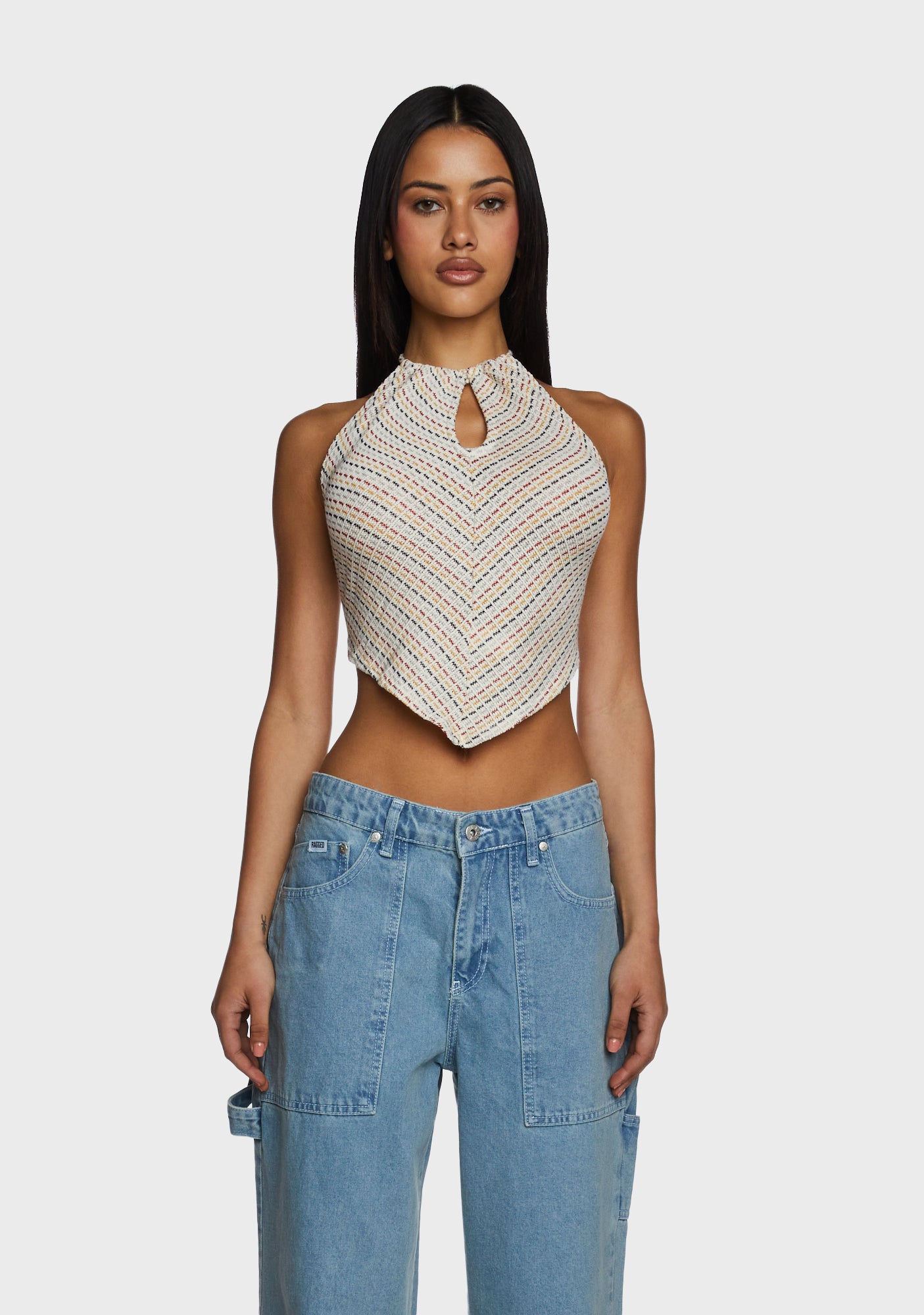 Chevron Halter Crop Top - Multi – Dolls Kill