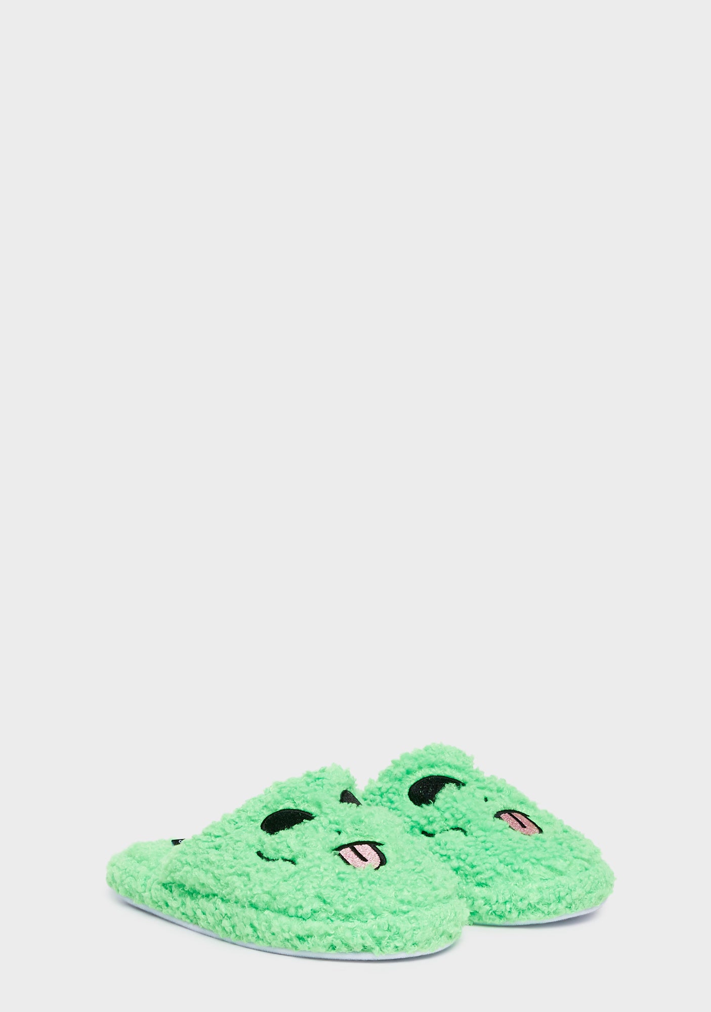 Alien Face Fuzzy House Slippers – Dolls Kill