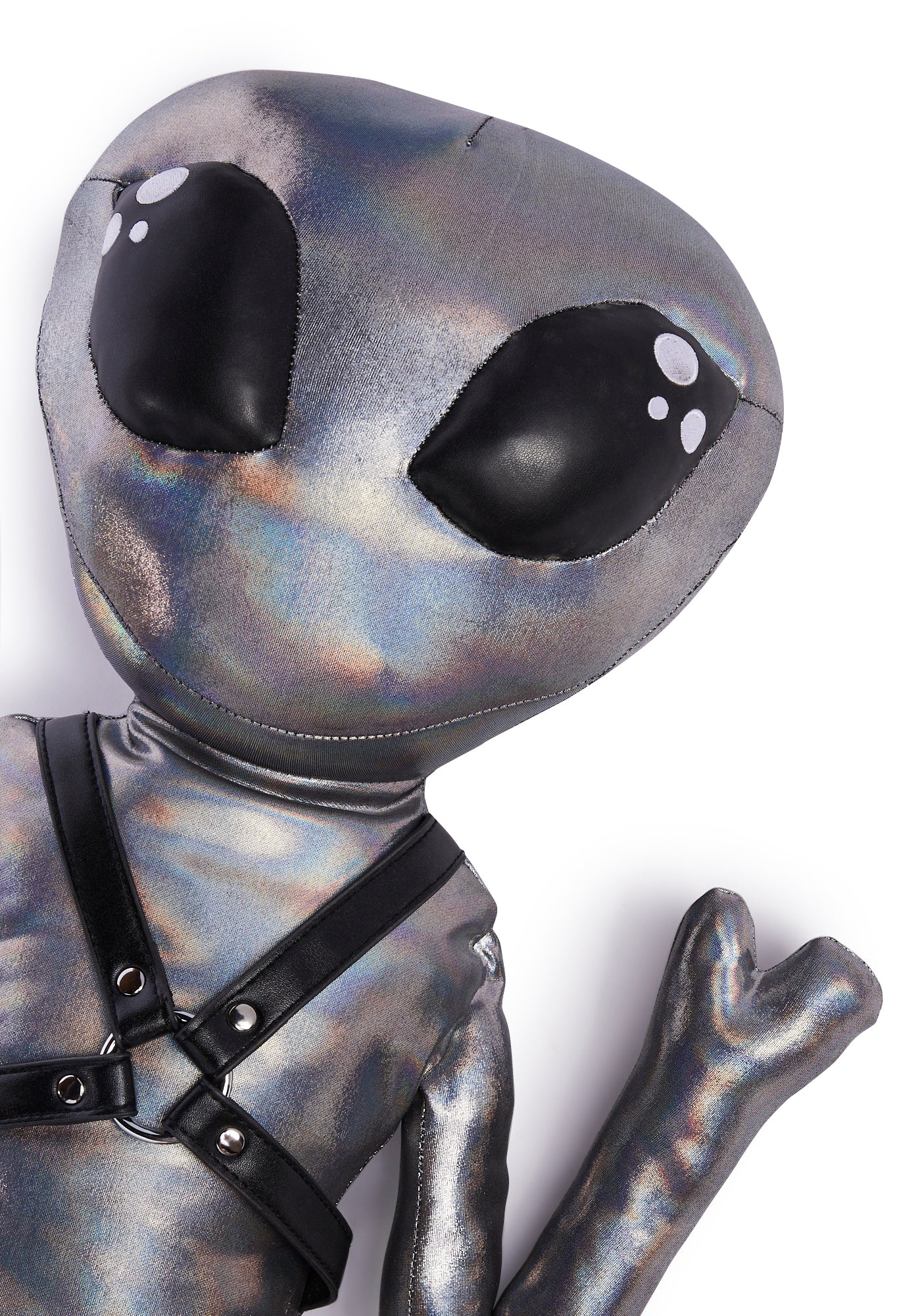 Club Exx Giant Alien Backpack - Silver Holographic – Dolls Kill
