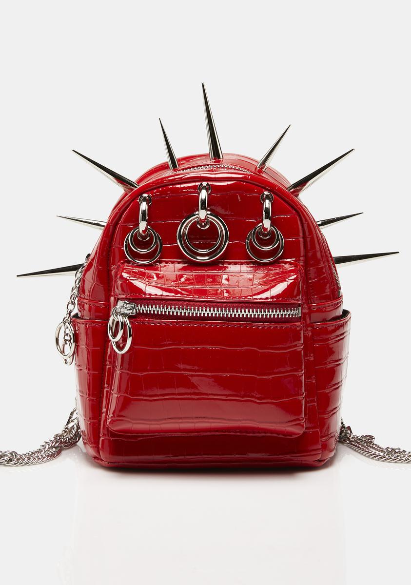 Nastygem Spiked O Ring Mini Backpack - Red – Dolls Kill