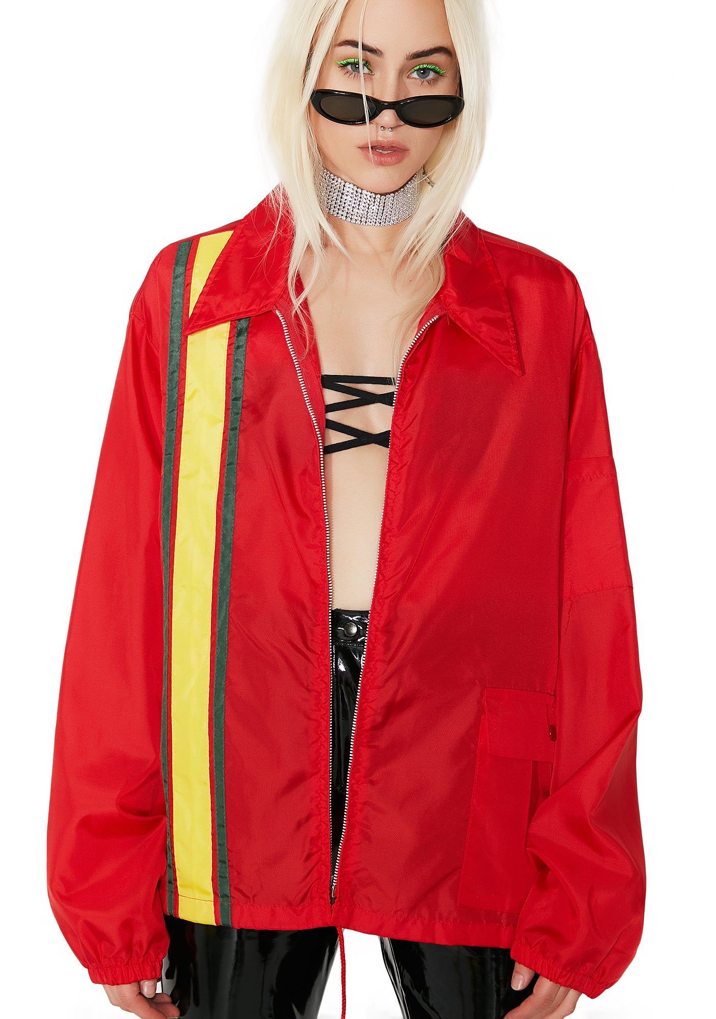 Vintage Red Striped Racing Jacket – Dolls Kill