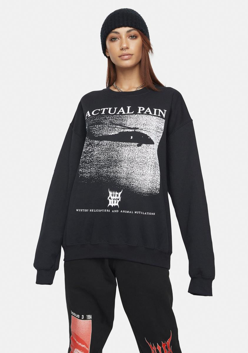 ALIEN BODY Mystery Helicopter Graphic Sweatshirt – Dolls Kill