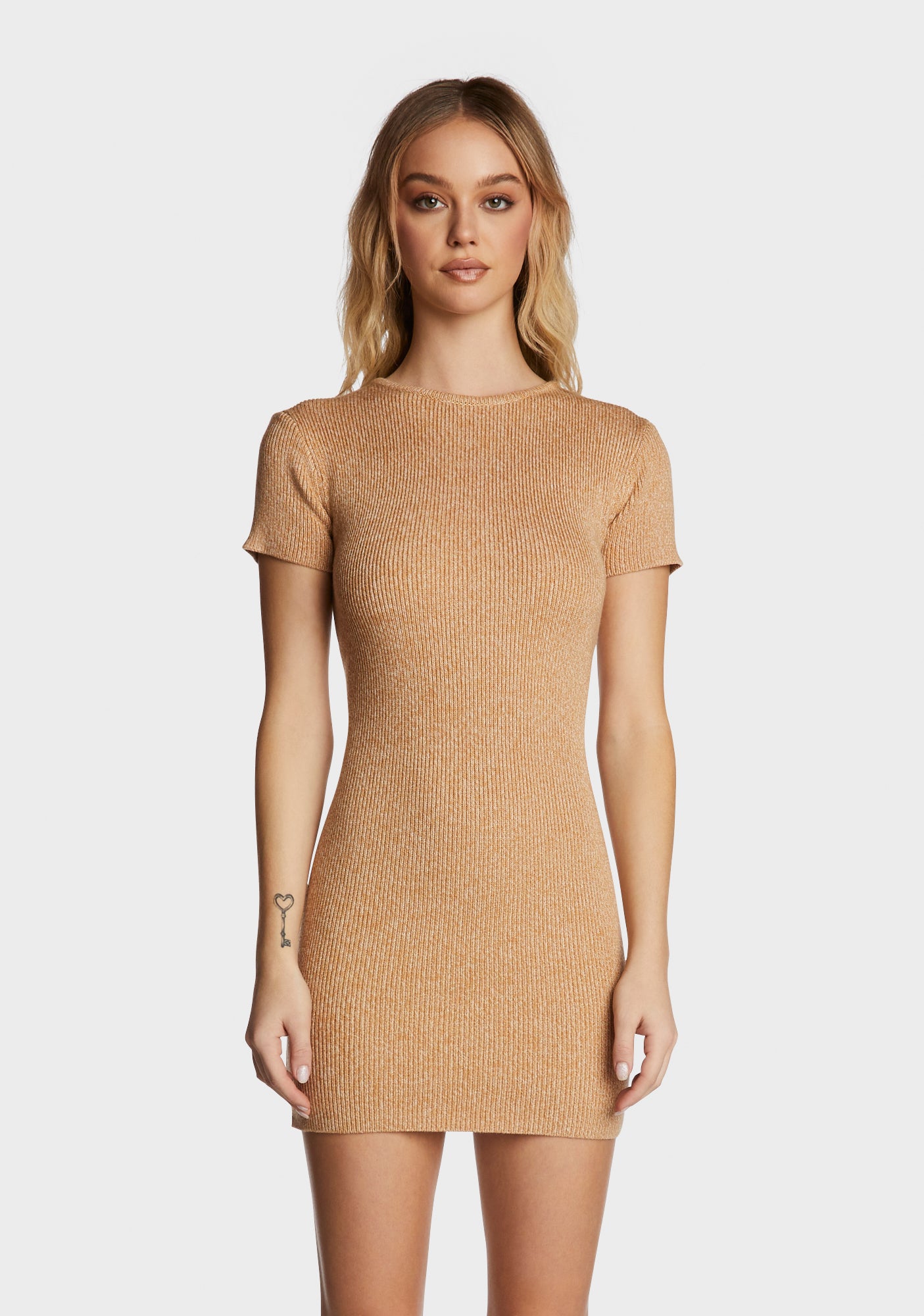 Lioness Ribbed Knit Mini Dress - Brown – Dolls Kill