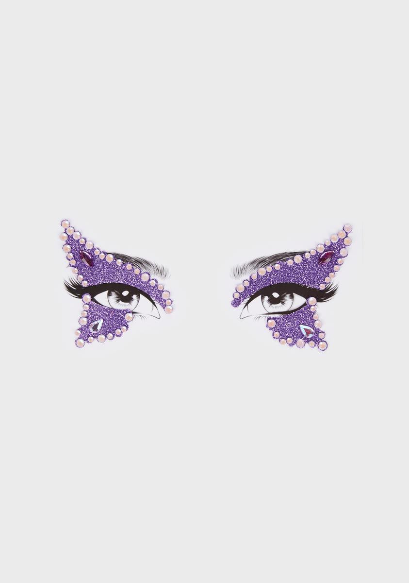 Winged Out Butterfly Eye Gems - Purple – Dolls Kill