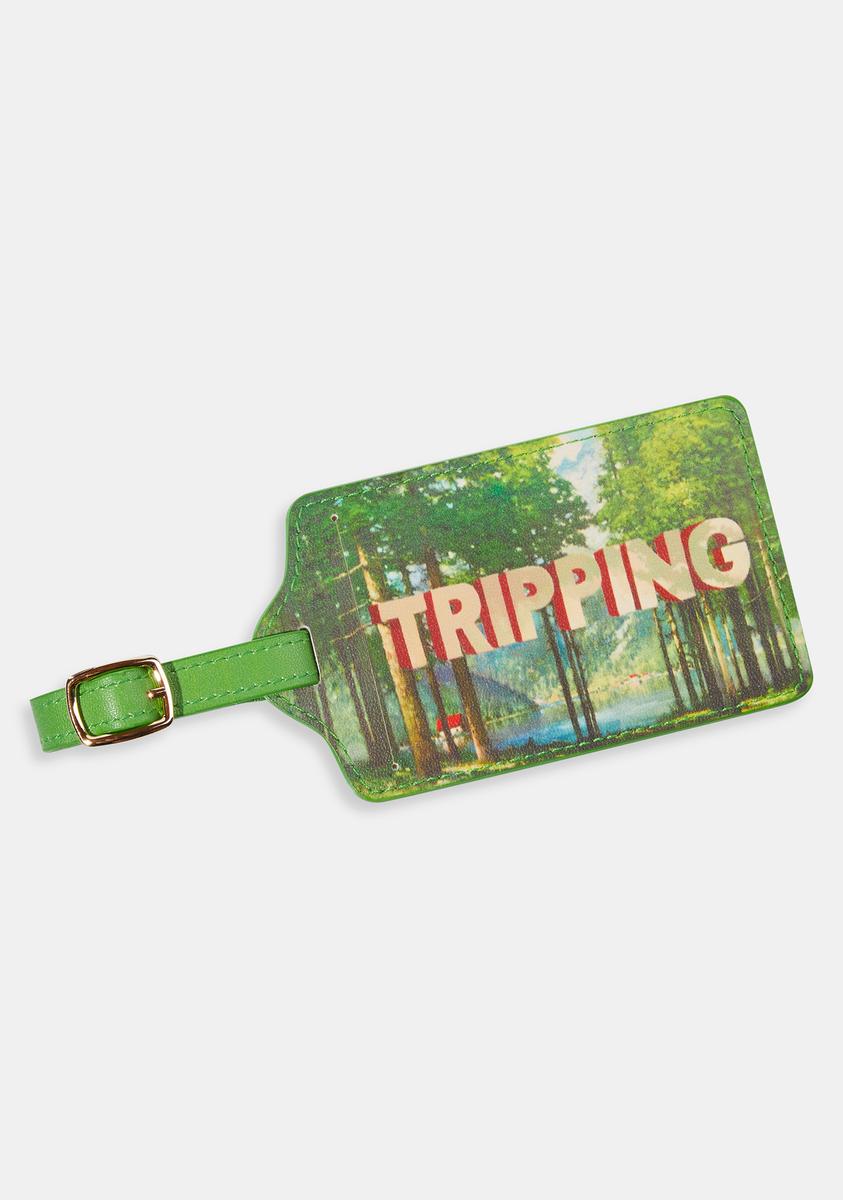 Tripping Forest Print Luggage Tag - Green – Dolls Kill