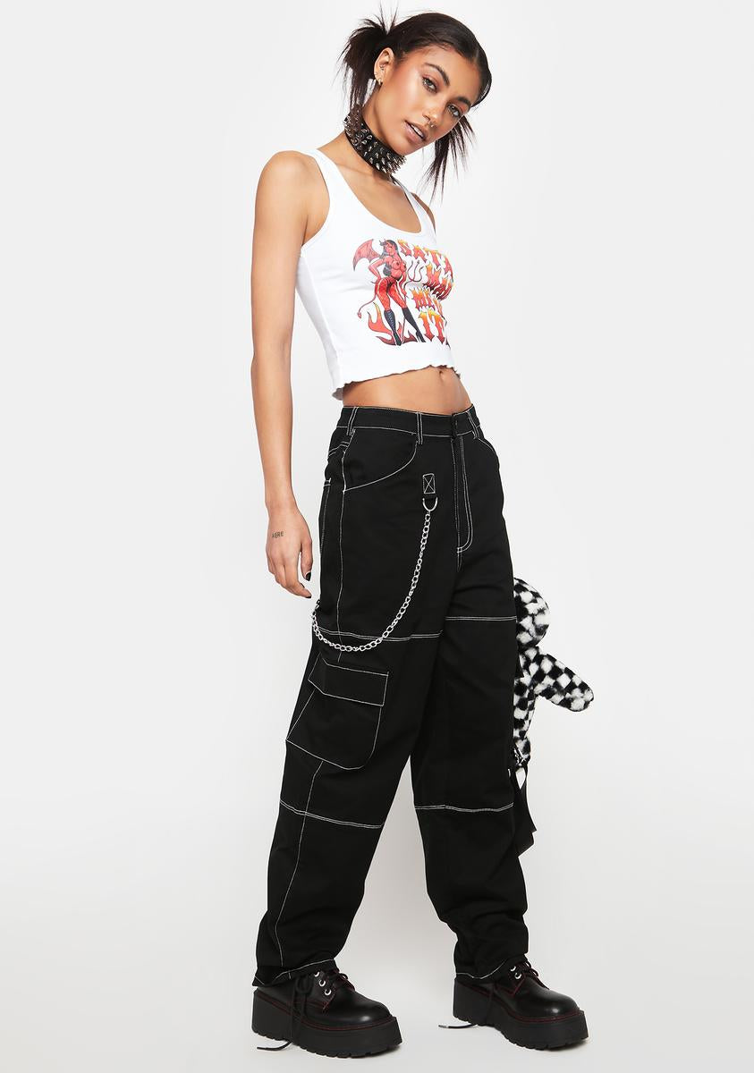 Black Friday Metal Chain Cargo Pants - Black – Dolls Kill