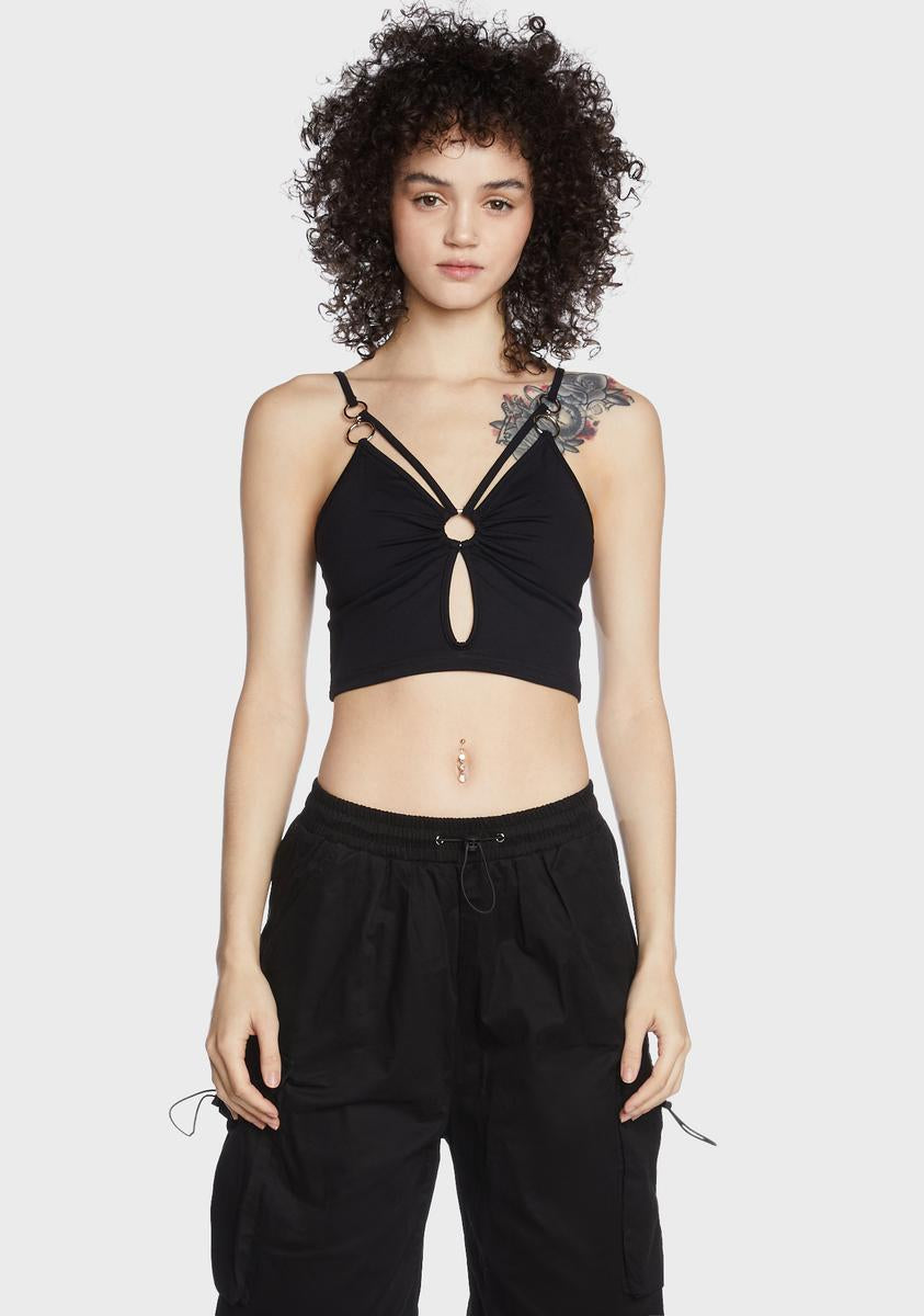 The Kript Cut Out Crop Tank Top - Black – Dolls Kill