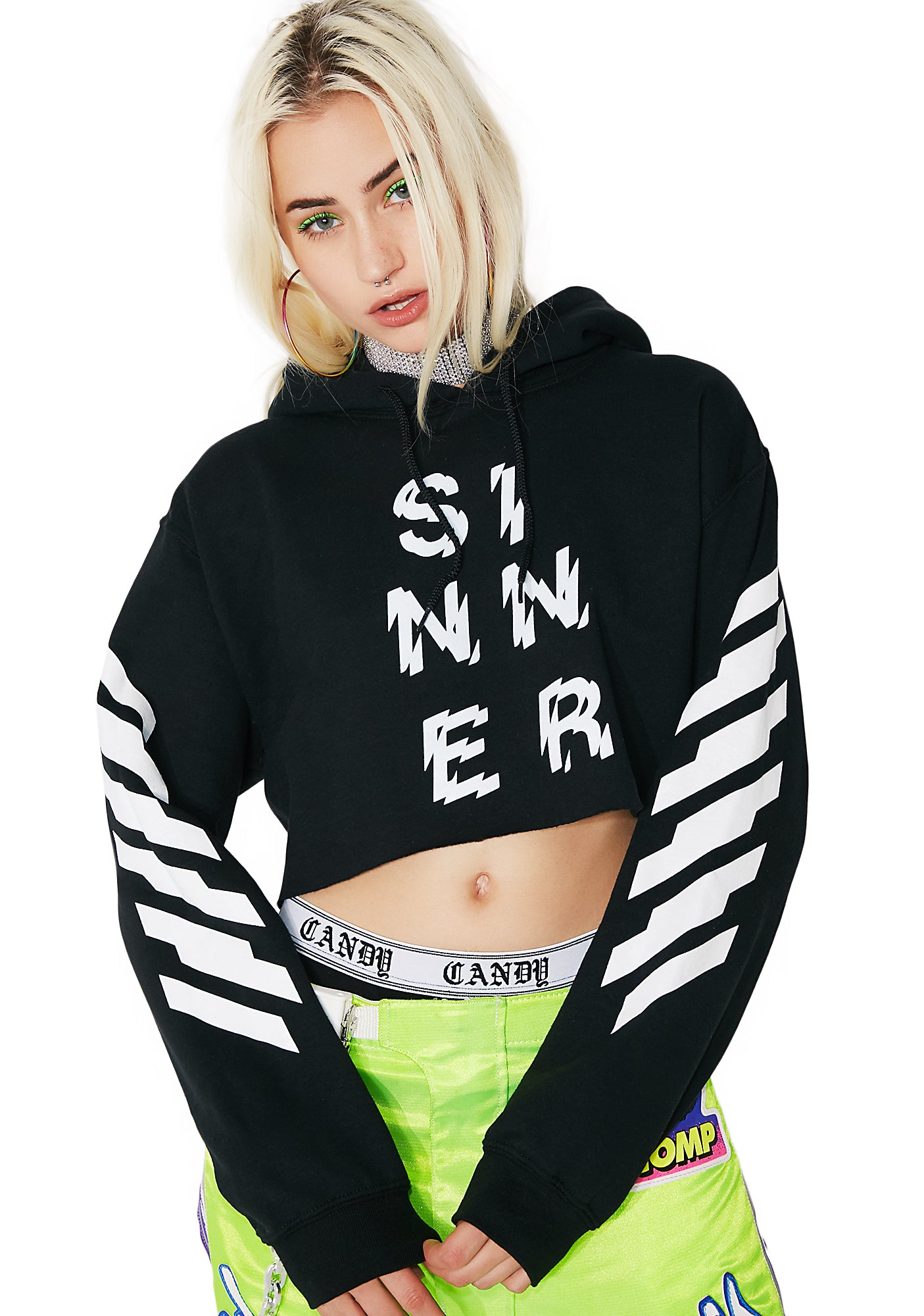 Sinner Cropped Hoodie – Dolls Kill