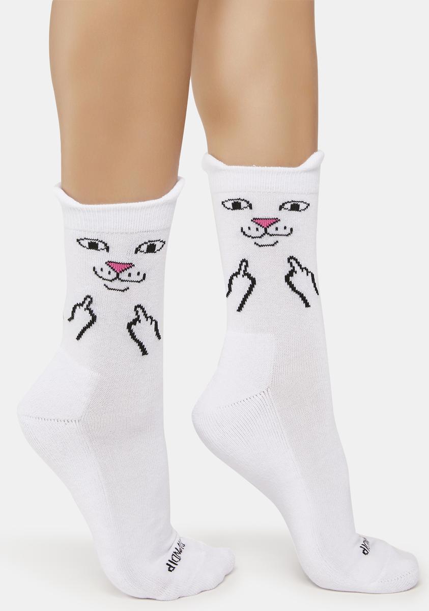 RIPNDIP Nermal Face Ankle Socks - White – Dolls Kill