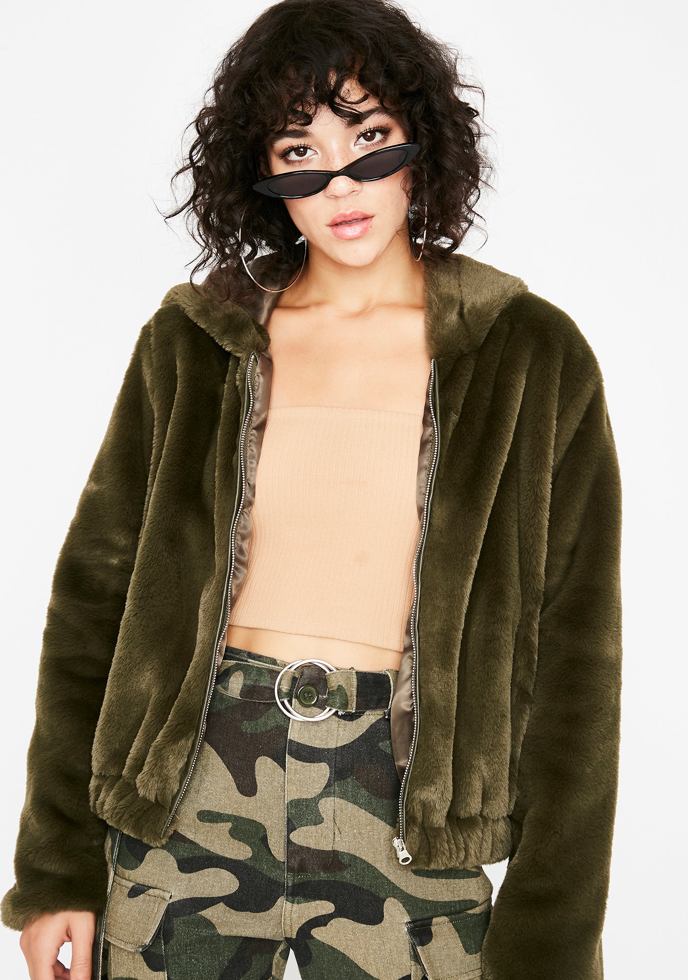 Fuzzy Hooded Jacket – Dolls Kill