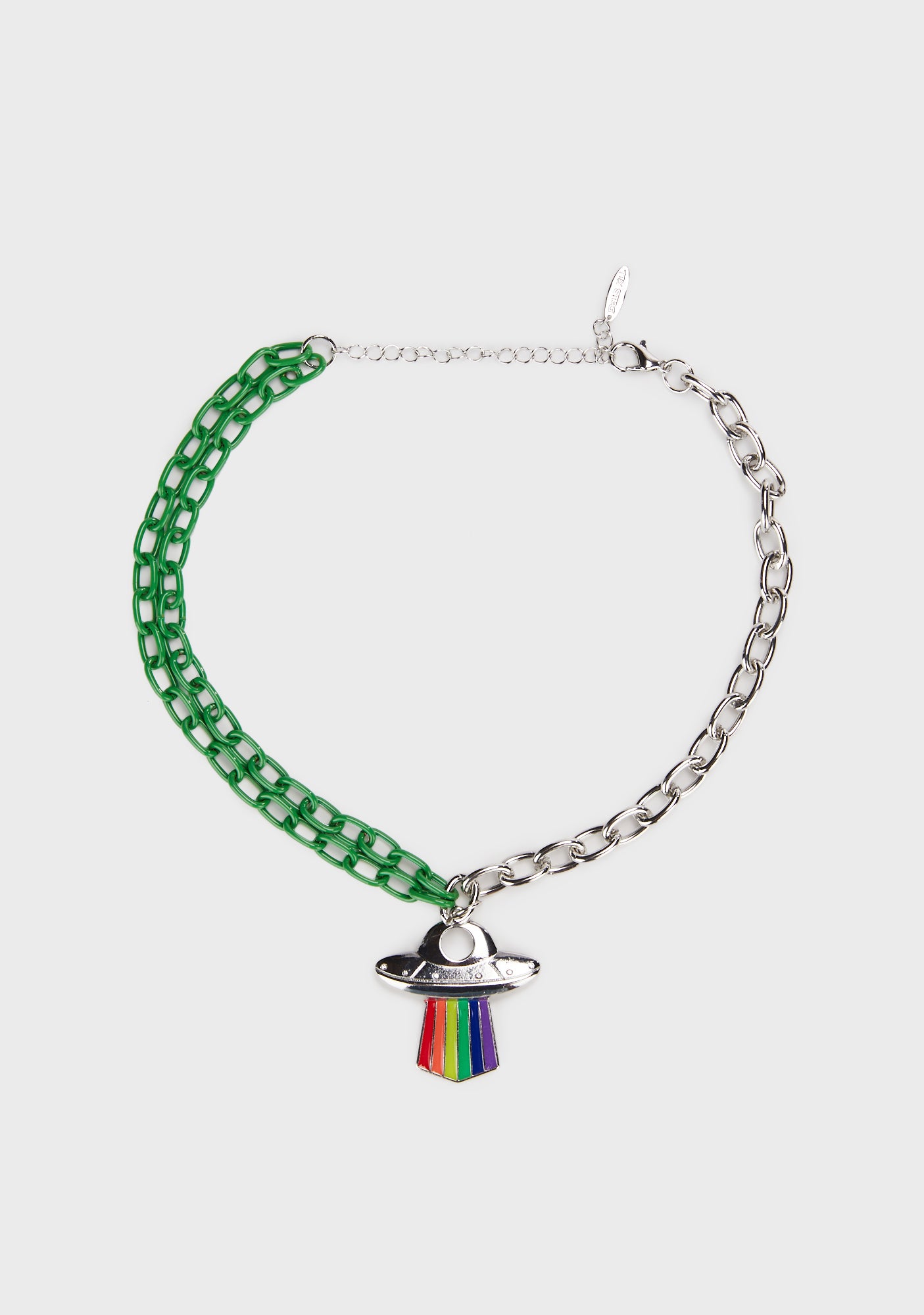 UFO Rainbow Chain Necklace - Silver – Dolls Kill