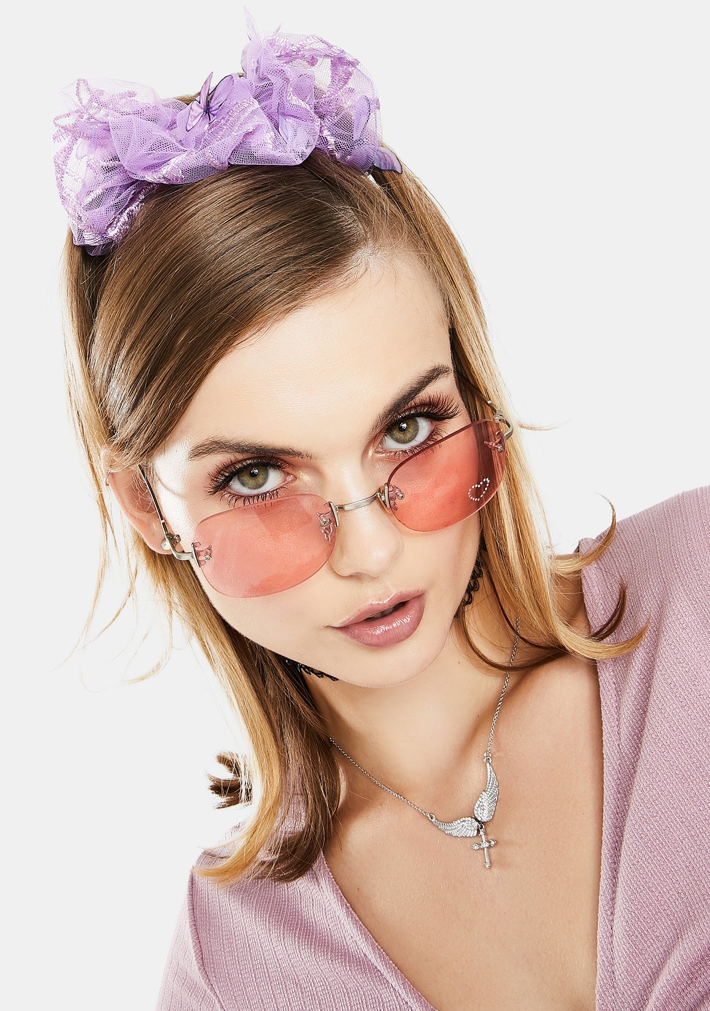Organza Butterfly Hair Scrunchie - Purple – Dolls Kill