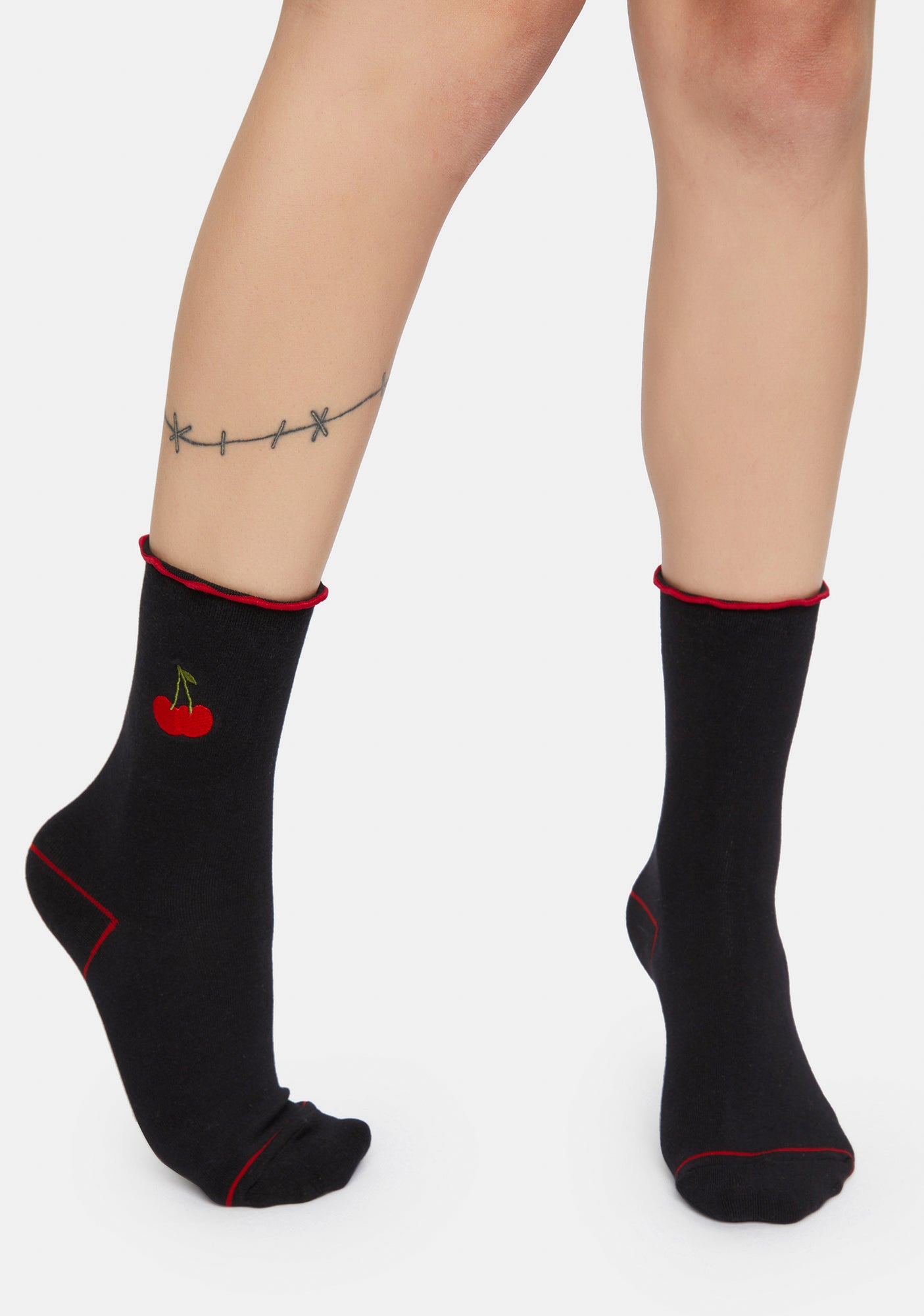 Nox Juice Box Embroidered Cherry Crew Socks – Dolls Kill