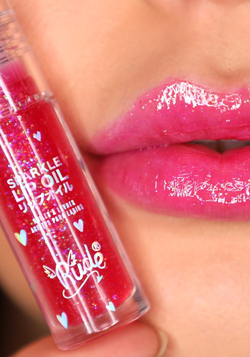 Rude Cosmetics Sparkle Lip Oil PH Tint - Pink/Watermelon – Dolls Kill