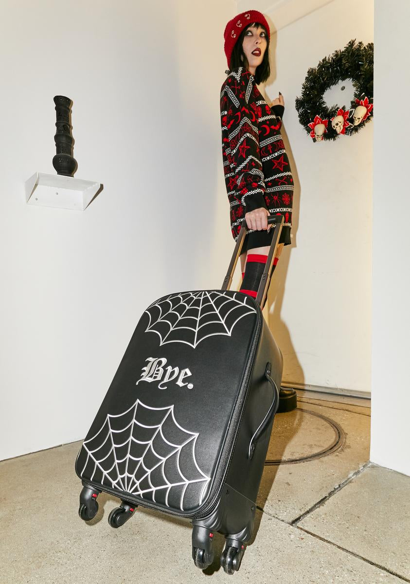 Dolls Home Bye Spider Web Rolling Suitcase - Black – Dolls Kill