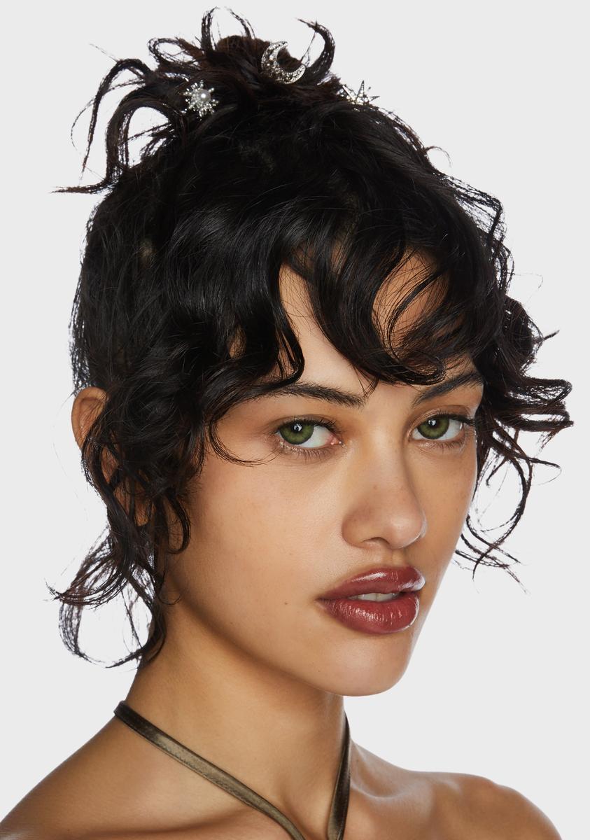 Moon Star Hair Pin Set - Silver – Dolls Kill