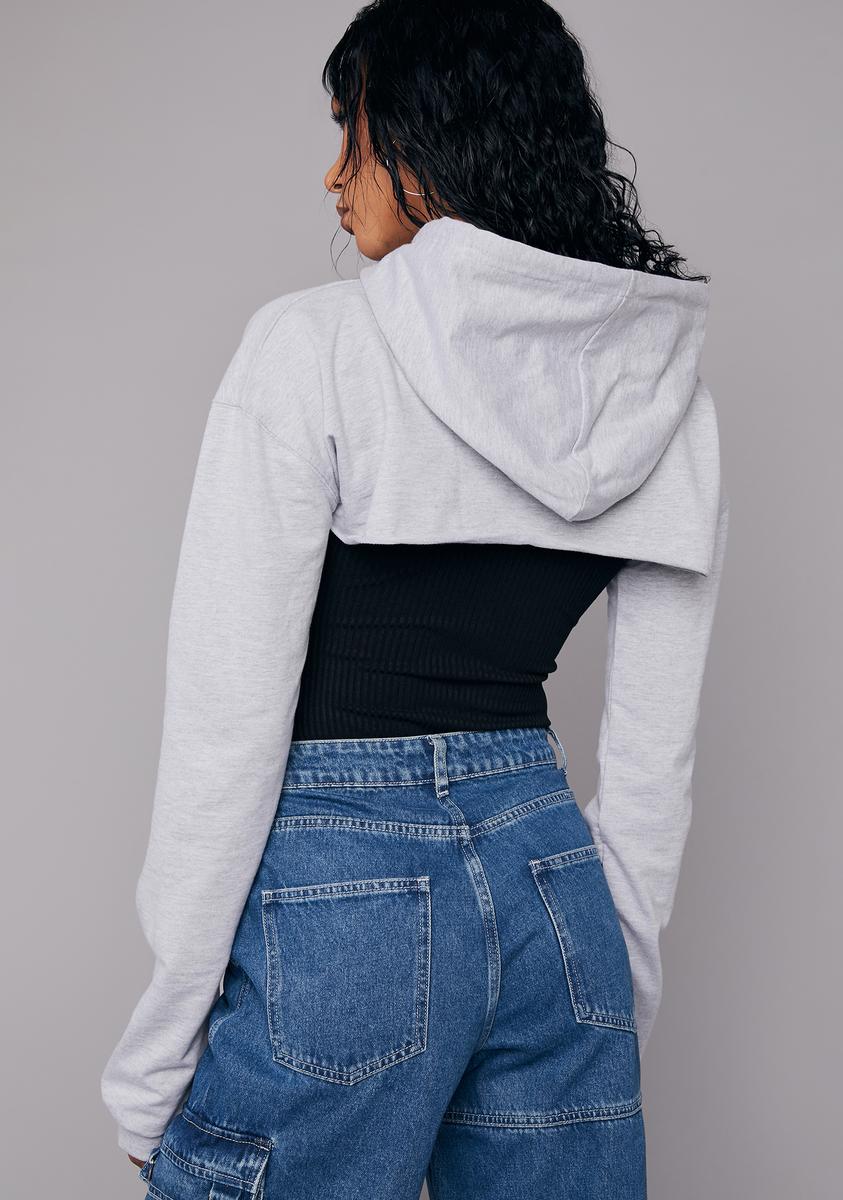 Poster Grl Graphic Cami Bodysuit And Cropped Hoodie Set – Dolls Kill