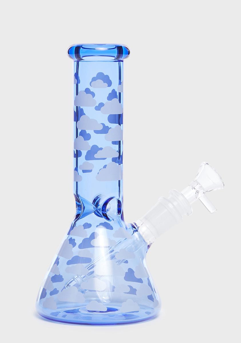 A Shop of Things Glass Cloud Print Bong - Blue – Dolls Kill