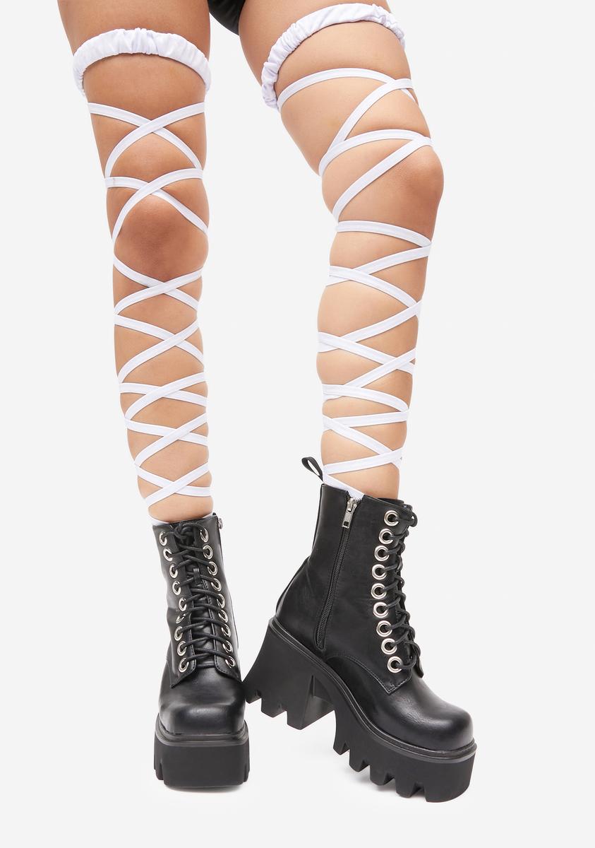 Elastic Leg Wraps - White – Dolls Kill