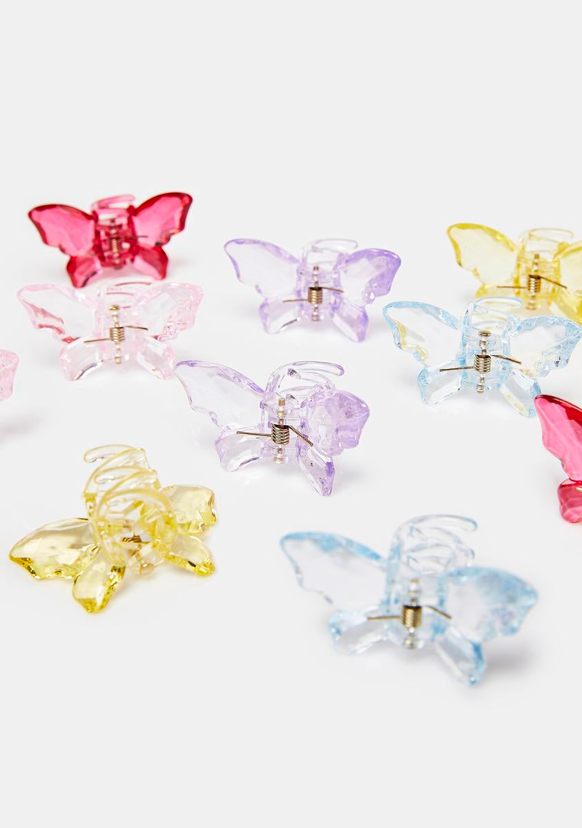 Clear Butterfly Clips - Multi – Dolls Kill