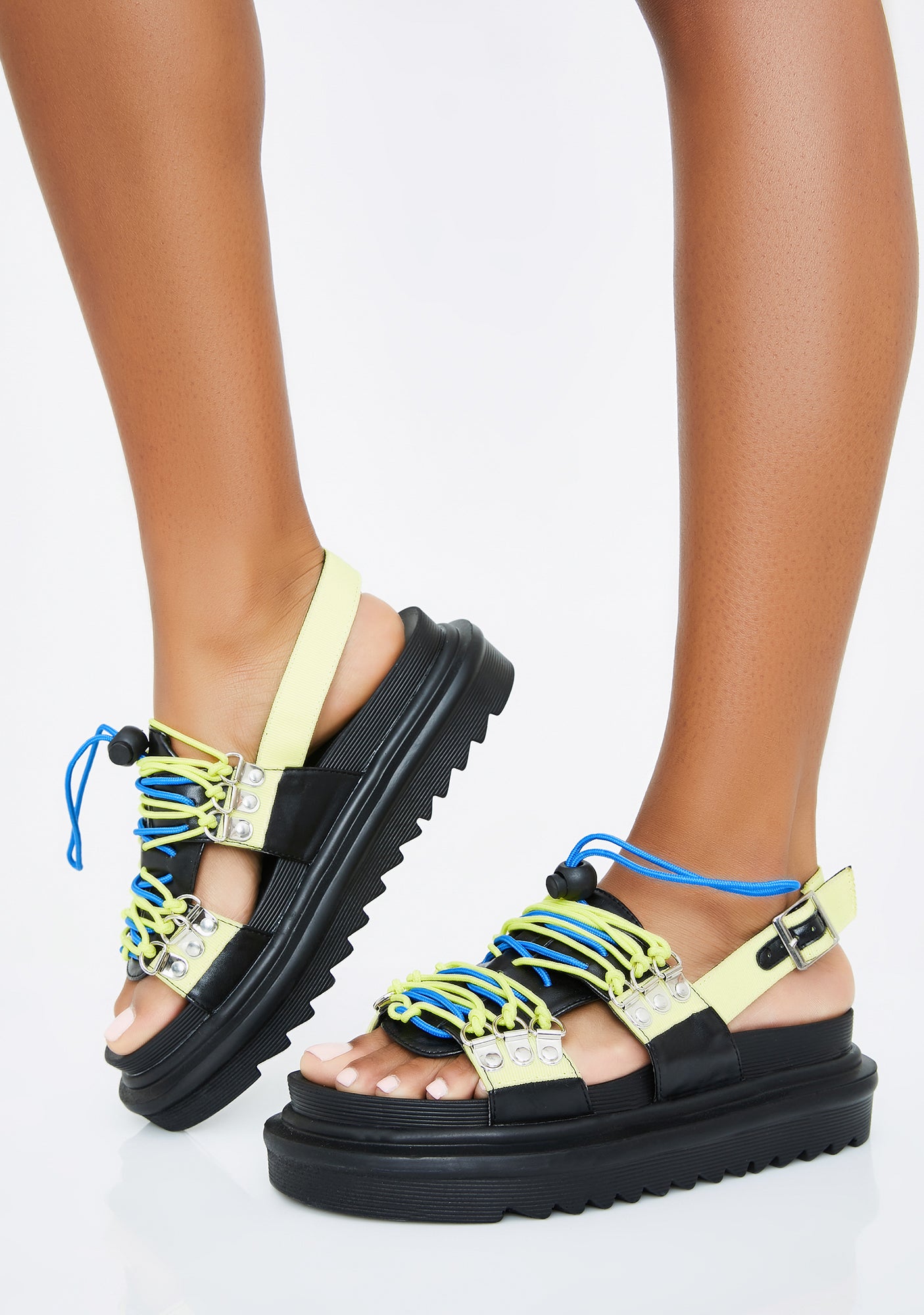Strappy Bungee Cord Platform Gladiator Sandals – Dolls Kill