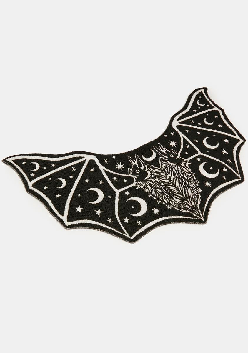 Too Fast Bat Moon Star Rug - Black – Dolls Kill