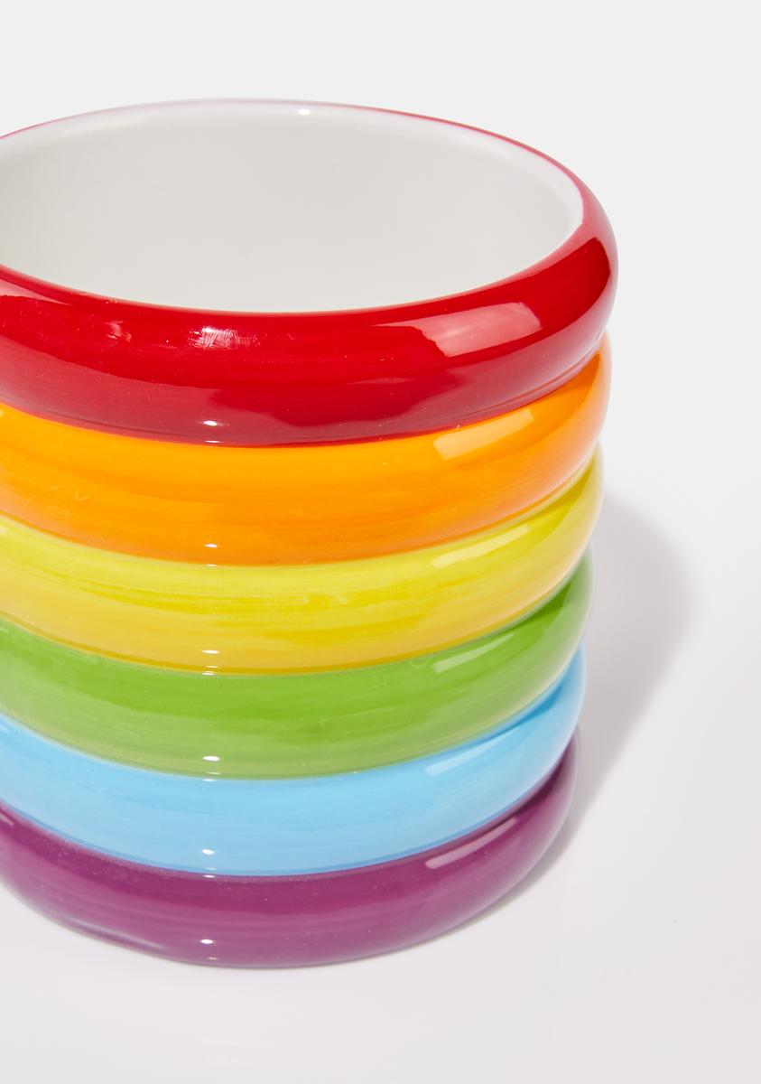 Rainbow Striped Plant Pot – Dolls Kill