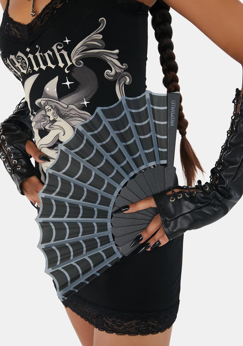 Kreepsville 666 Scallop Spider Fan - Black – Dolls Kill