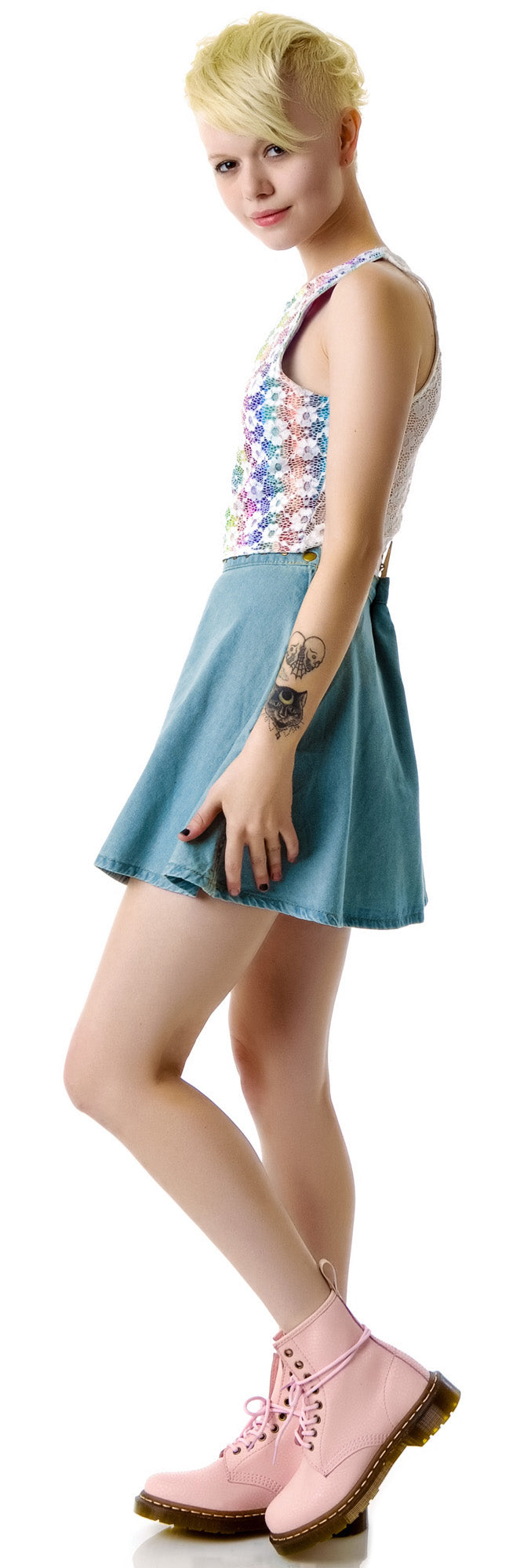 Ellie May Studded Denim Circle Skirt – Dolls Kill
