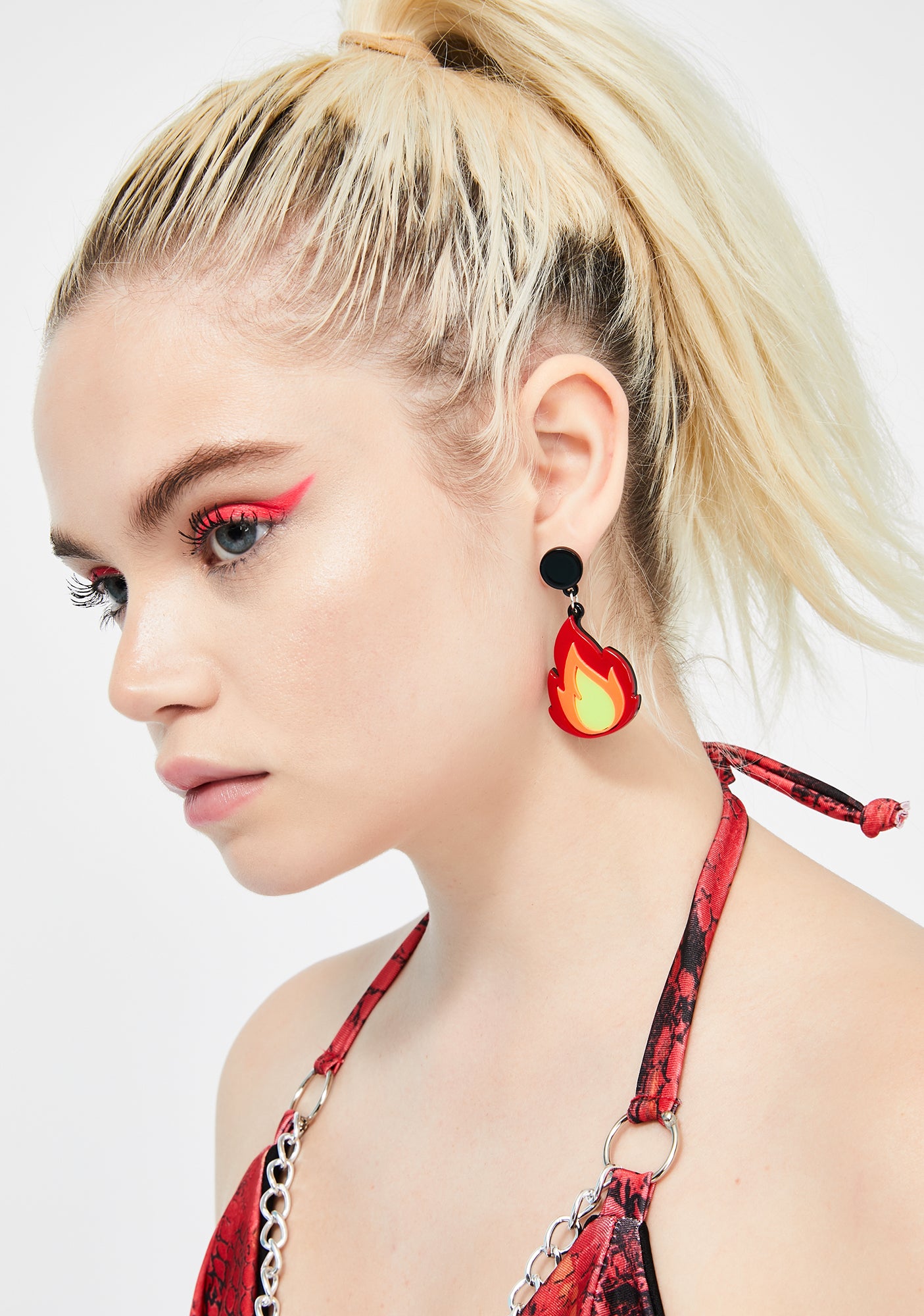 Flame Drop Earrings - Multi Red – Dolls Kill