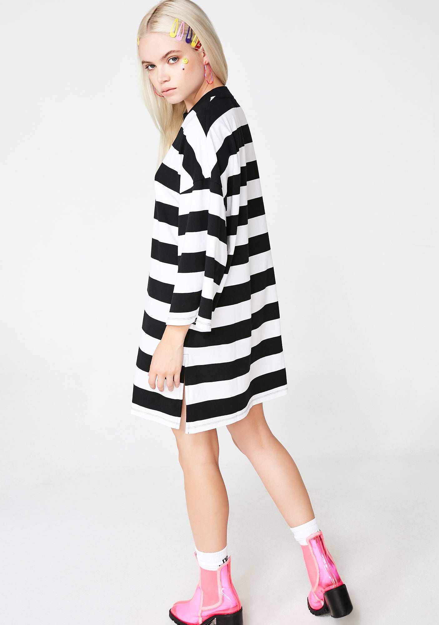 Lazy Heart Stripey Tee Dress – Dolls Kill