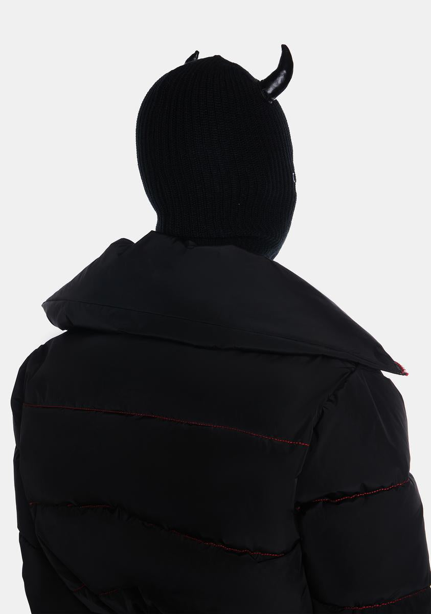 Too Fast Ouija Devil Horn Ski Mask - Black – Dolls Kill