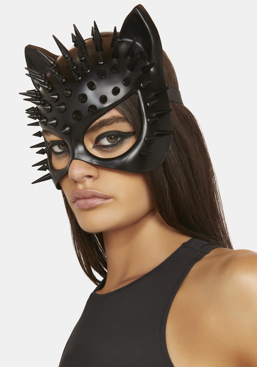 Cat Spike Stud Face Mask - Black – Dolls Kill